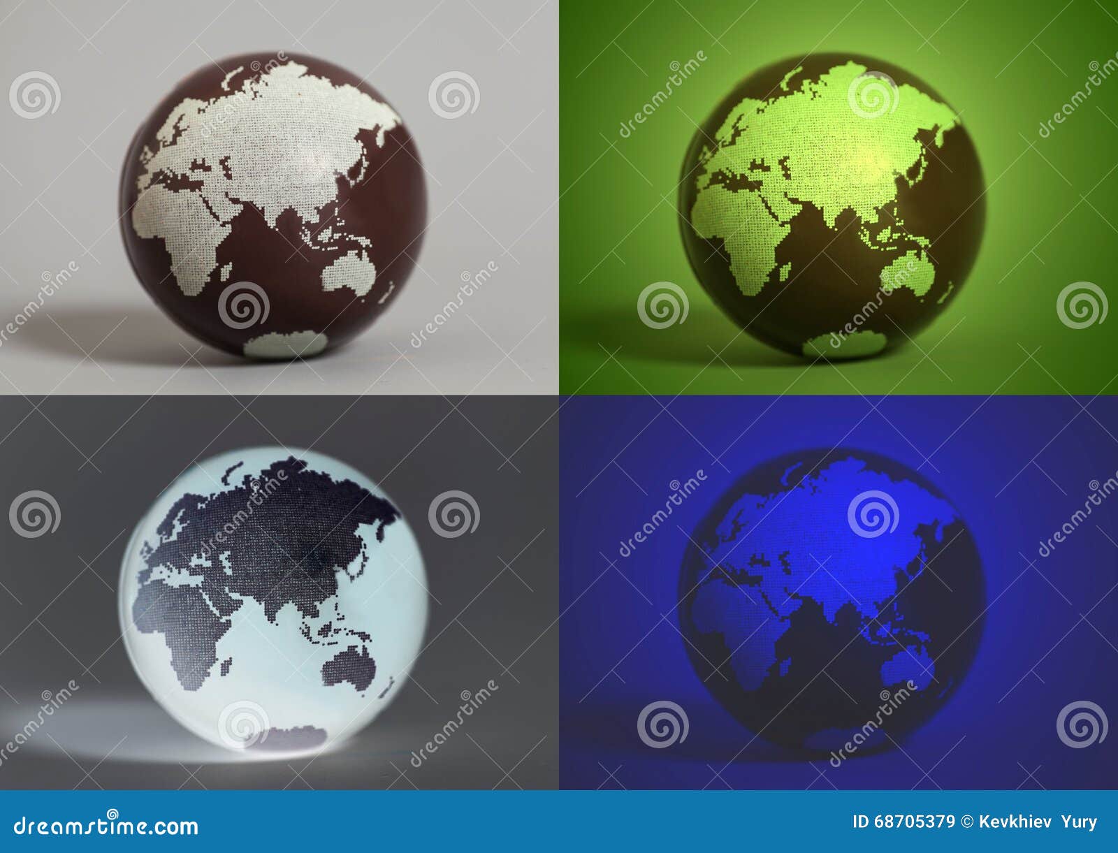 Collage with Earth World Globes Stock Image - Image of international ...