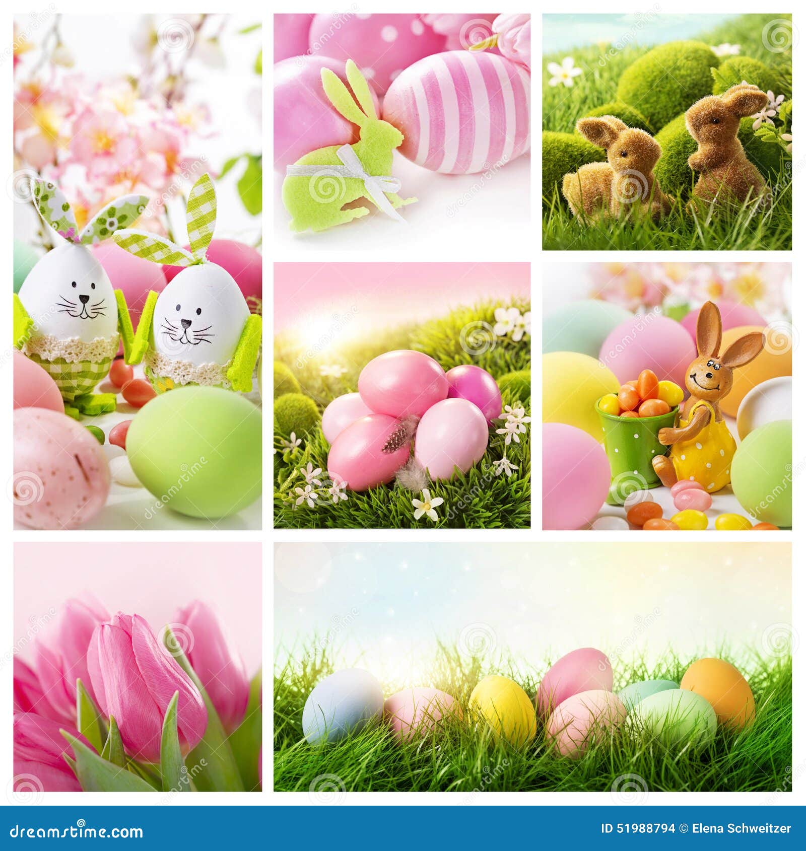Collage with Easter Decoration Stock Photo - Image of green, symbol ...