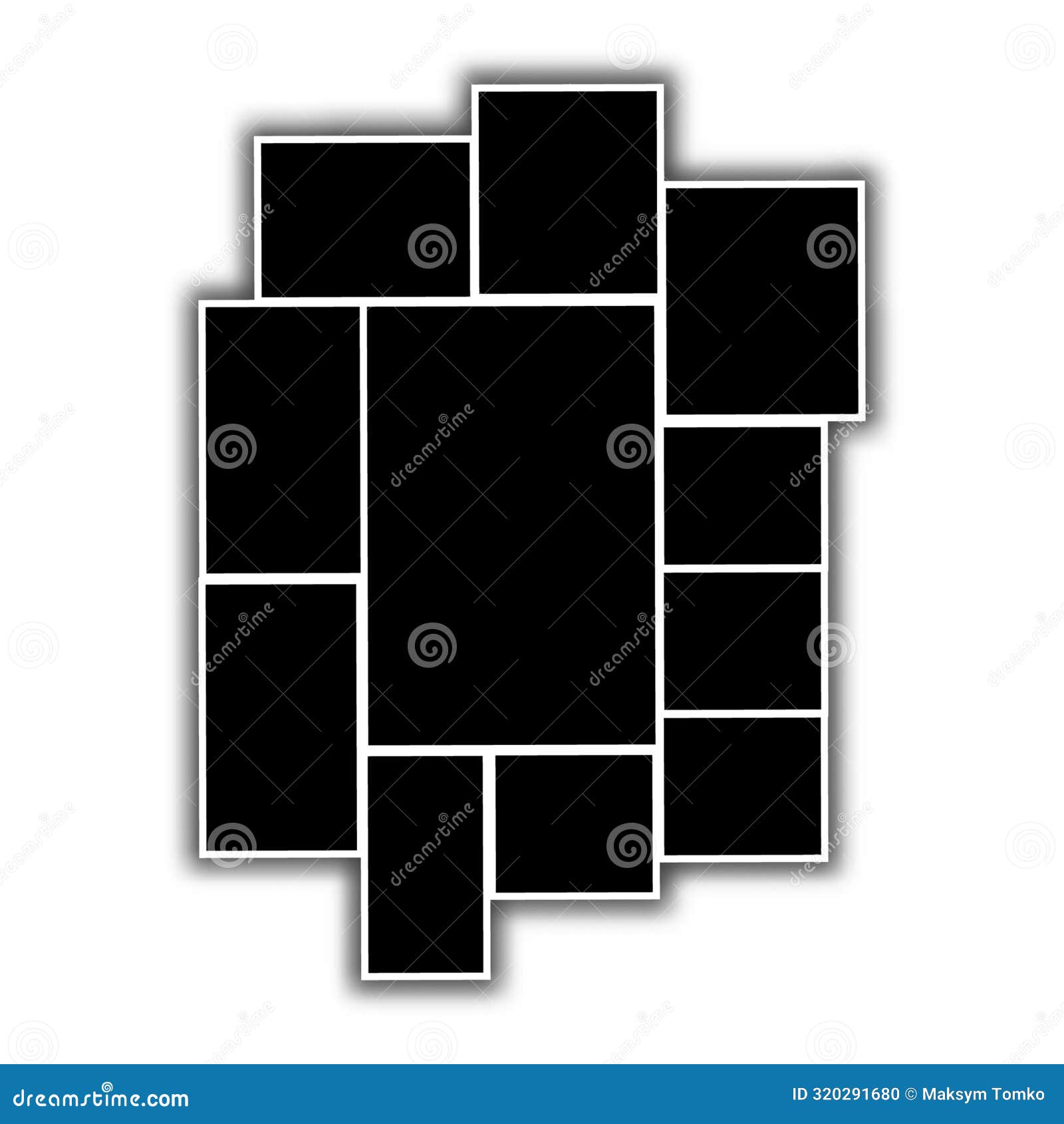 Collage Eleven Frame, Photo, Part, Picture, Image Stock Illustration ...