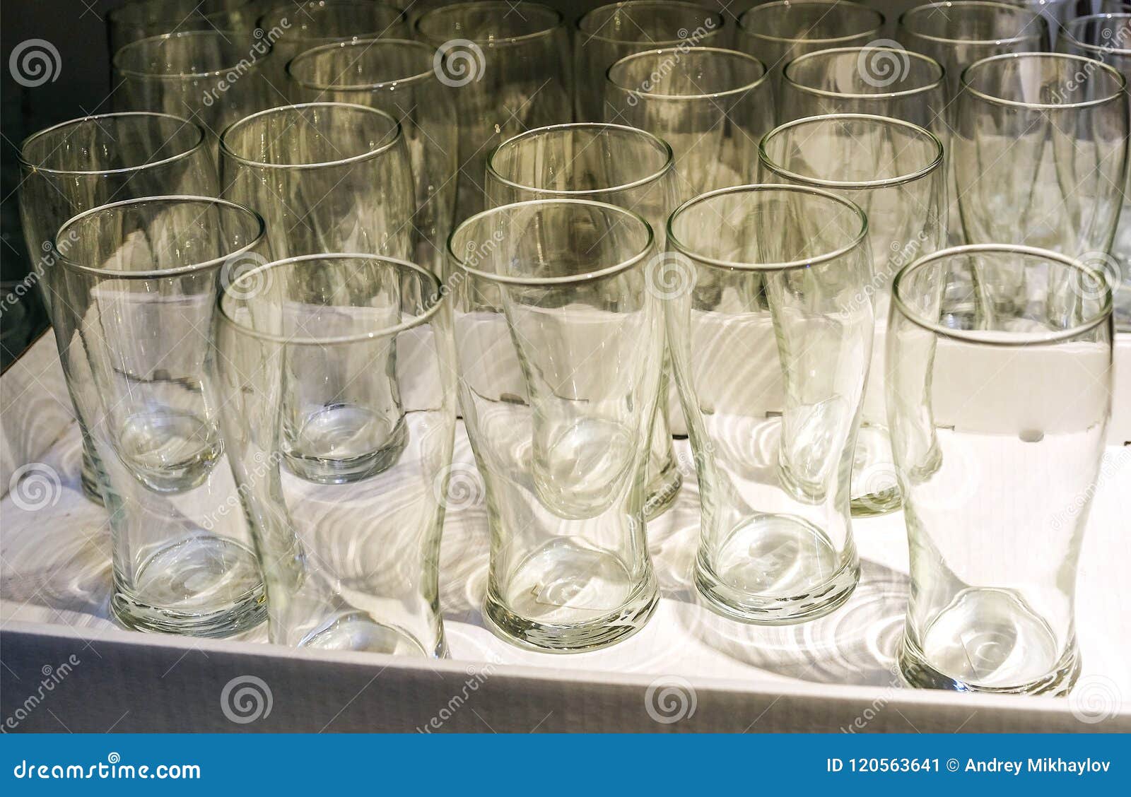 Collage of Empty Glasses Isolated on White Stock Image - Image of ...