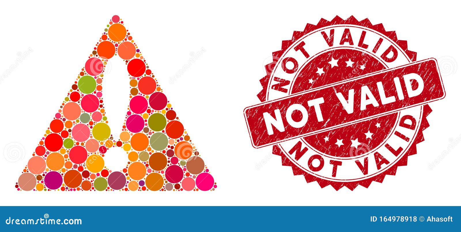 Collage Error with Scratched Not Valid Stamp Stock Illustration ...