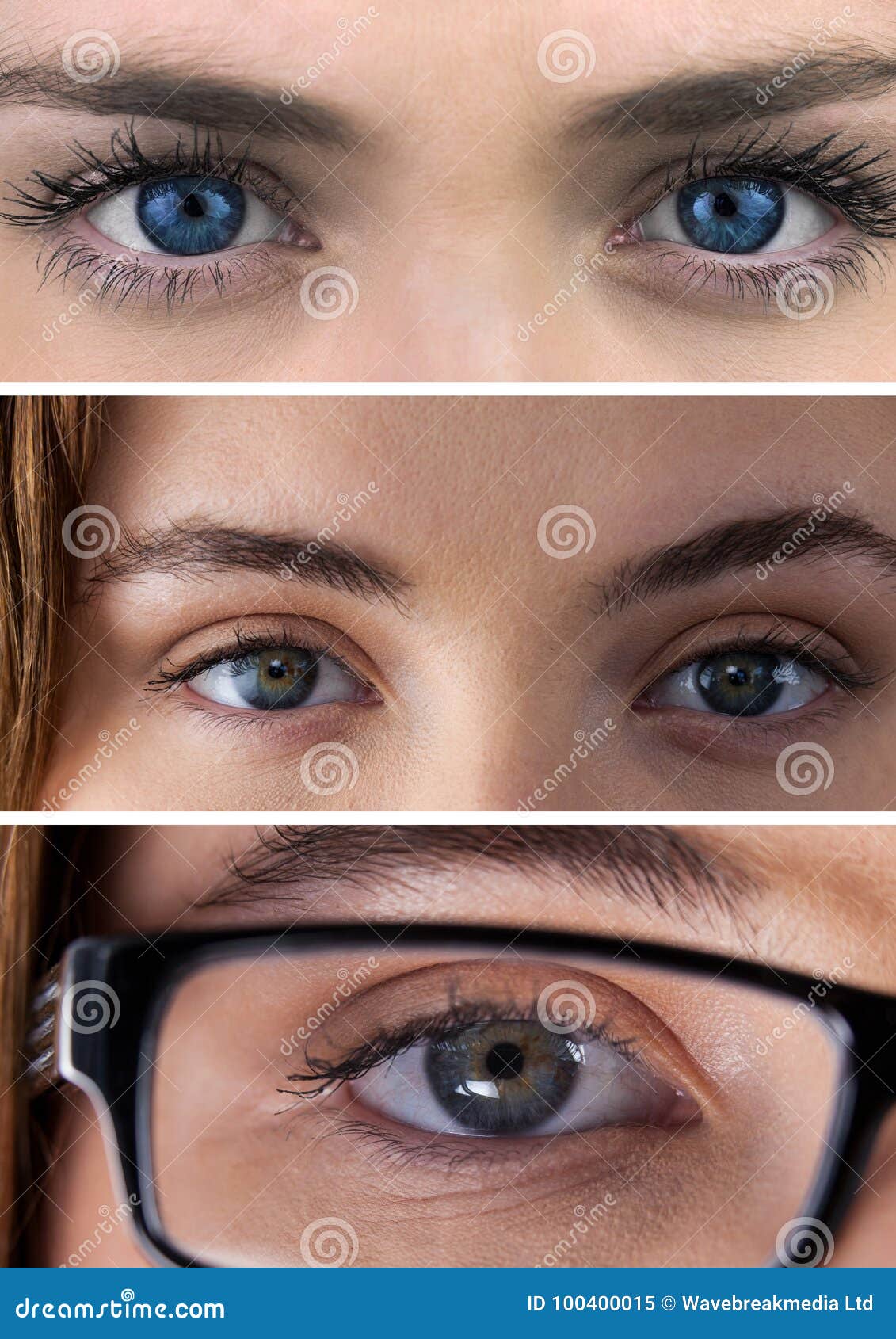 Collage of eyes close ups stock image. Image of eyebrow - 100400015