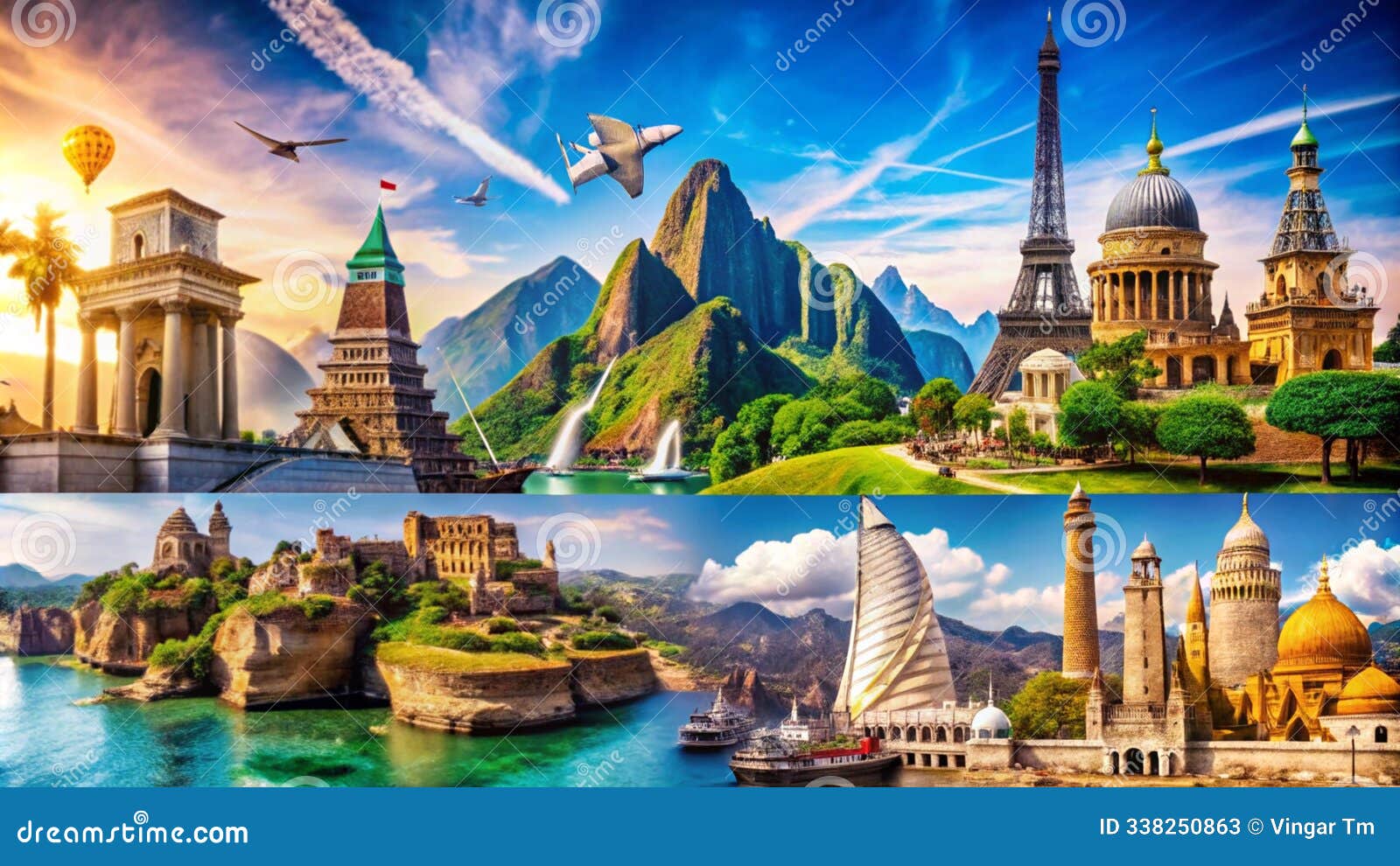 A Collage of Famous Landmarks and Monuments from Around the World ...