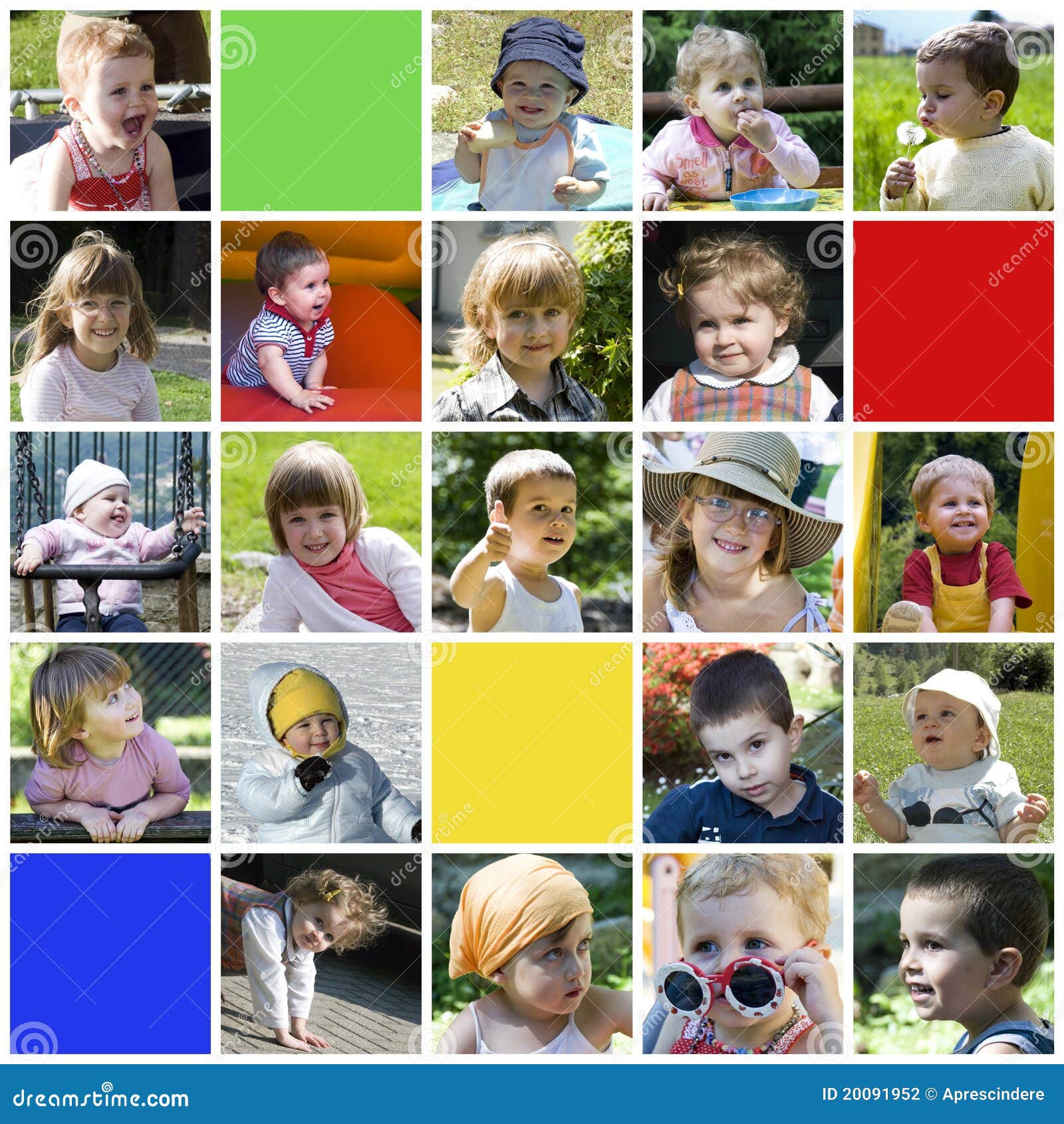 Collage feliz de los niños foto de archivo. Imagen de riéndose - 20091952