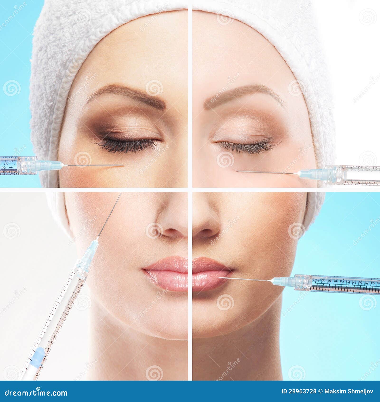 A Collage of Female Face Parts on a Botox Procedure Stock Photo - Image ...
