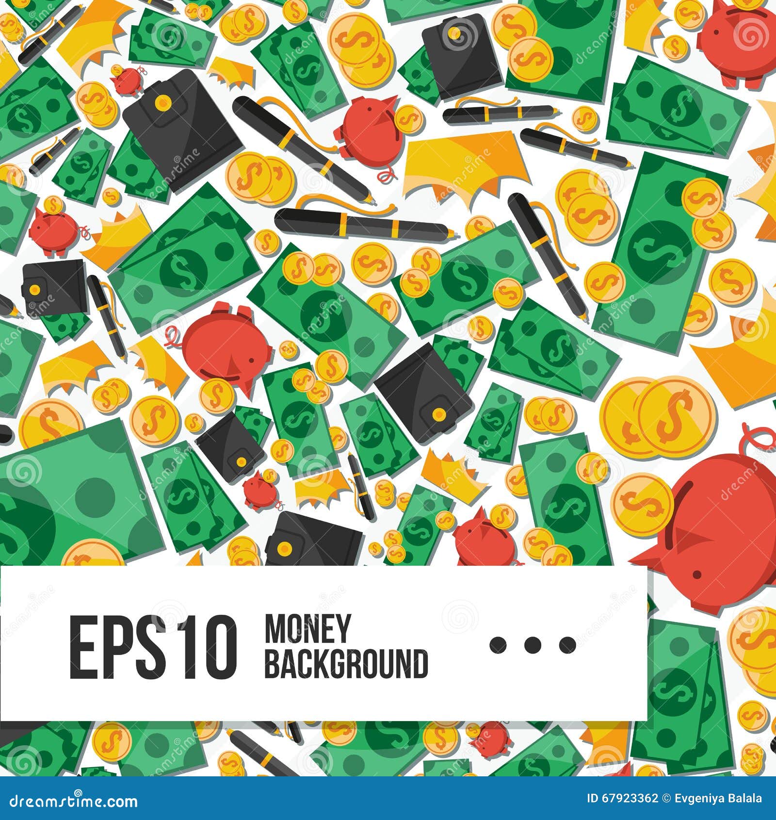 Collage from Financial Elements Stock Vector - Illustration of currency ...