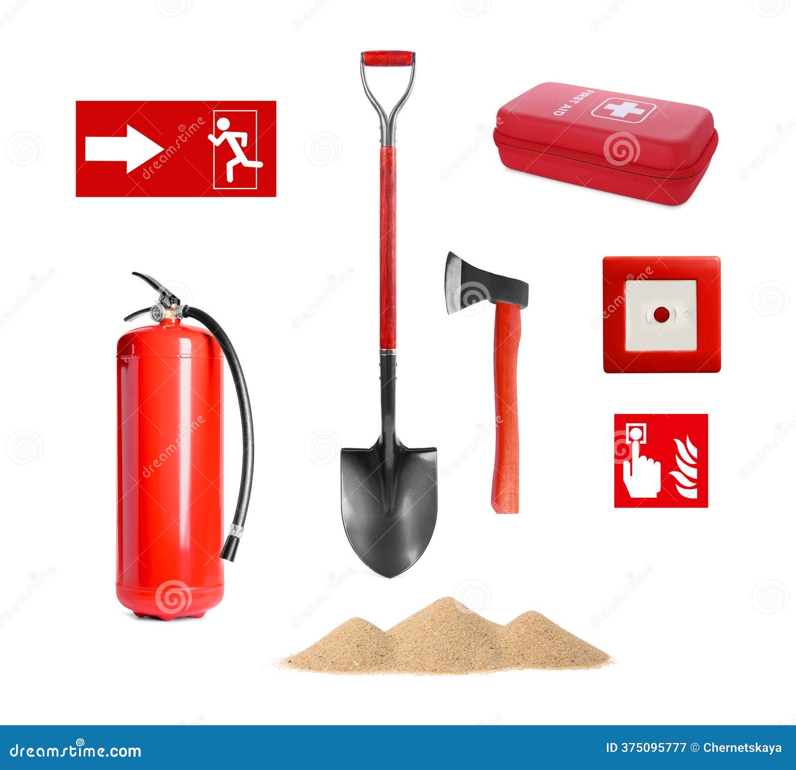 Firefighting Box With Sand In Underground Parking Of Modern Building ...