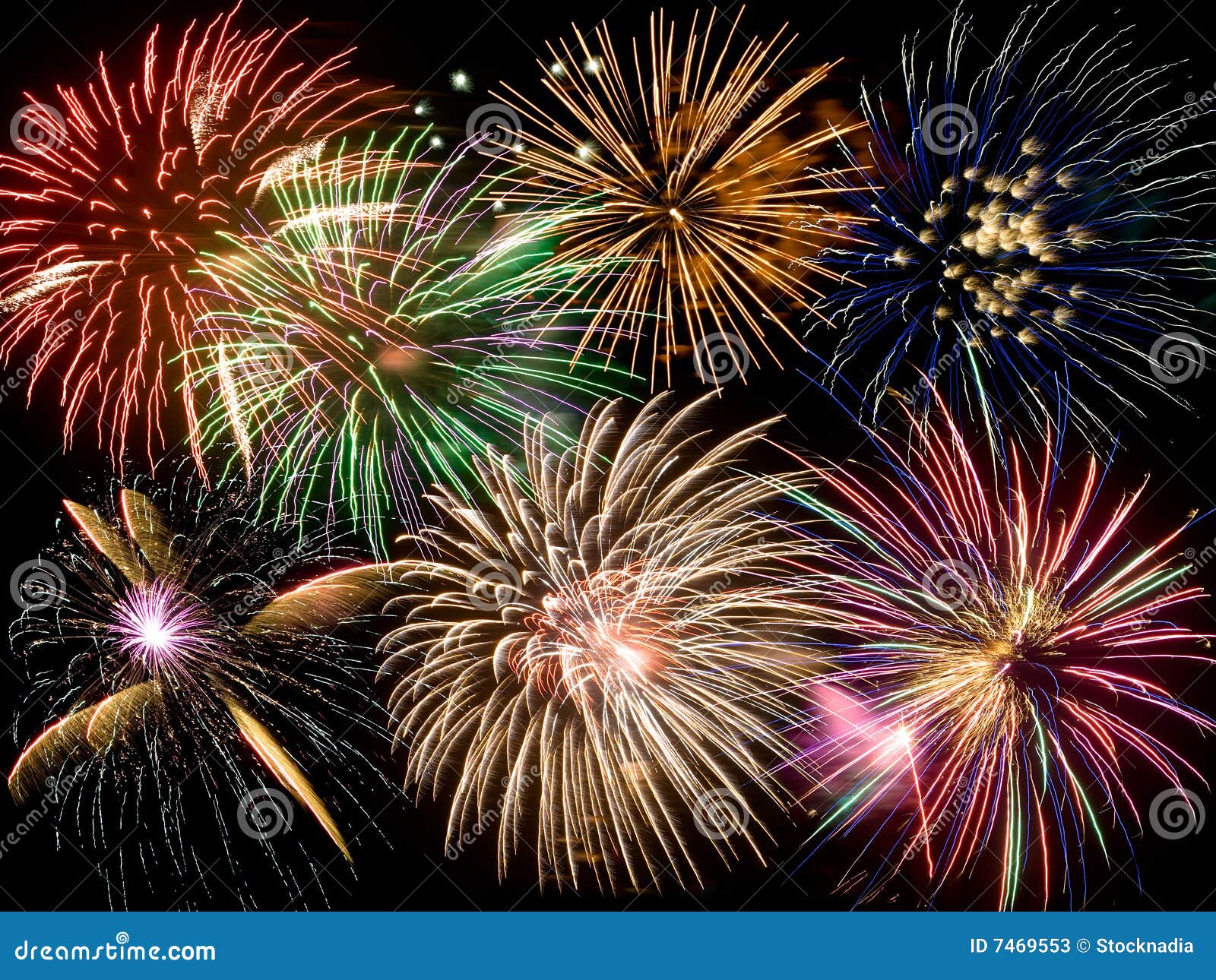 A Collage Of Fireworks Royalty-Free Stock Photo | CartoonDealer.com ...