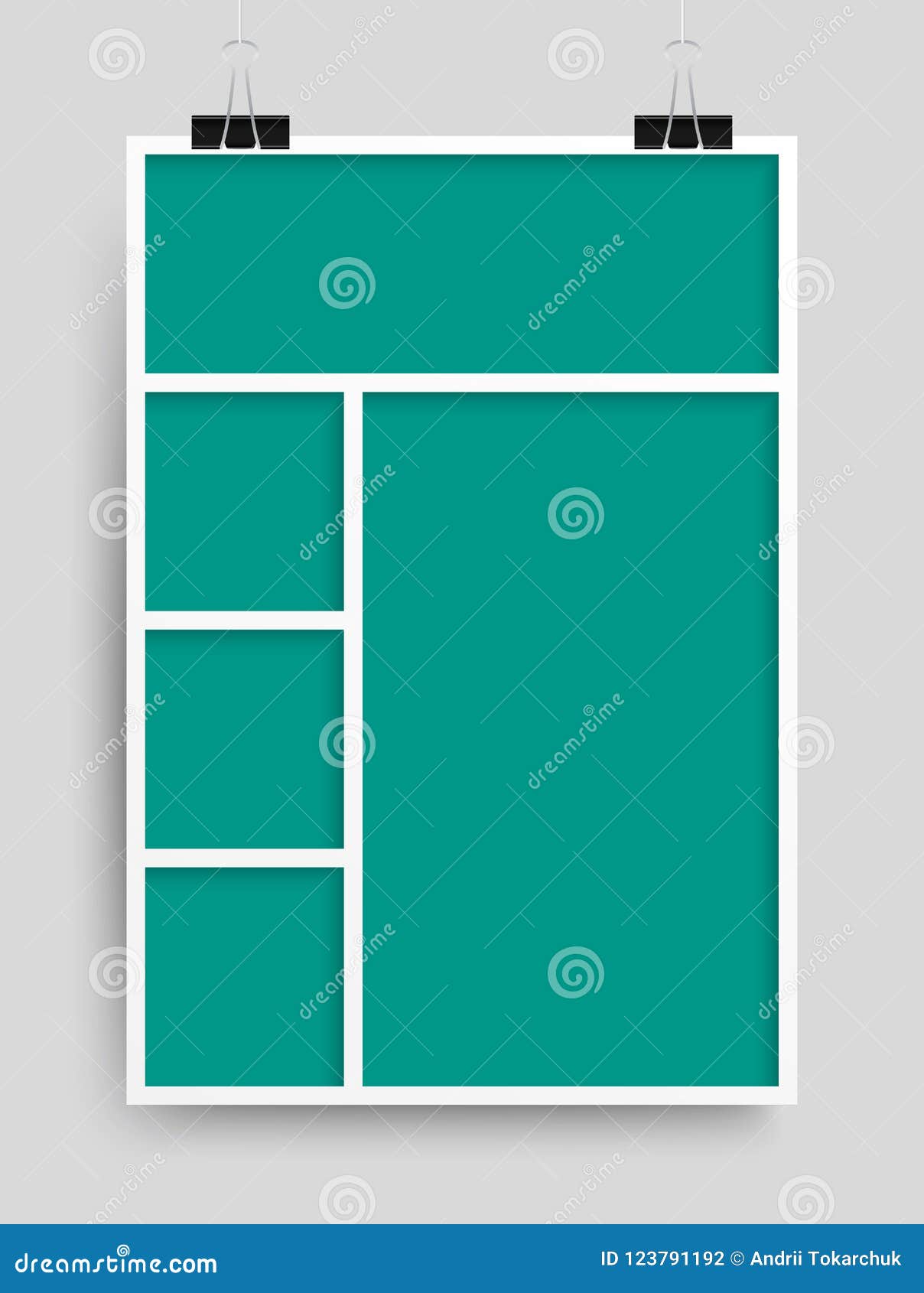 Collage Five Frames for Photo or Illustration. Stock Vector ...