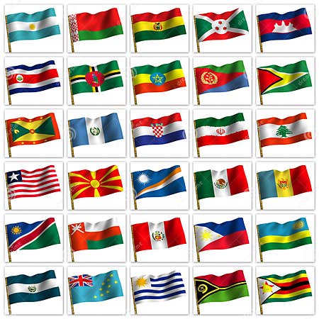 Collage from Flags of the Different Countries. Stock Illustration ...