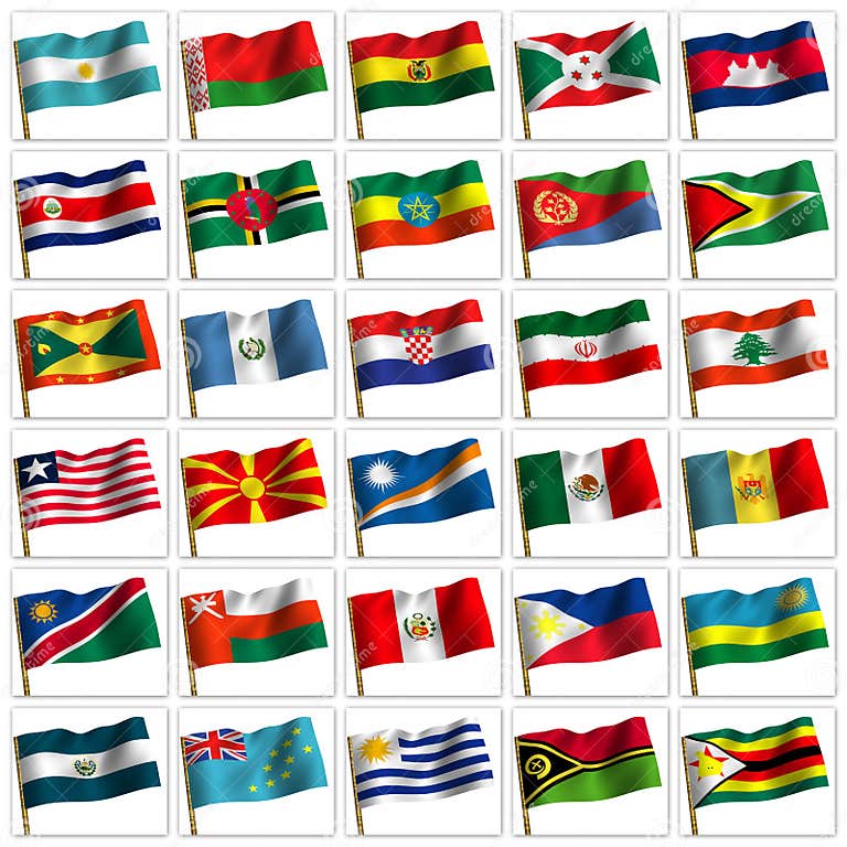 Collage from Flags of the Different Countries. Stock Illustration ...