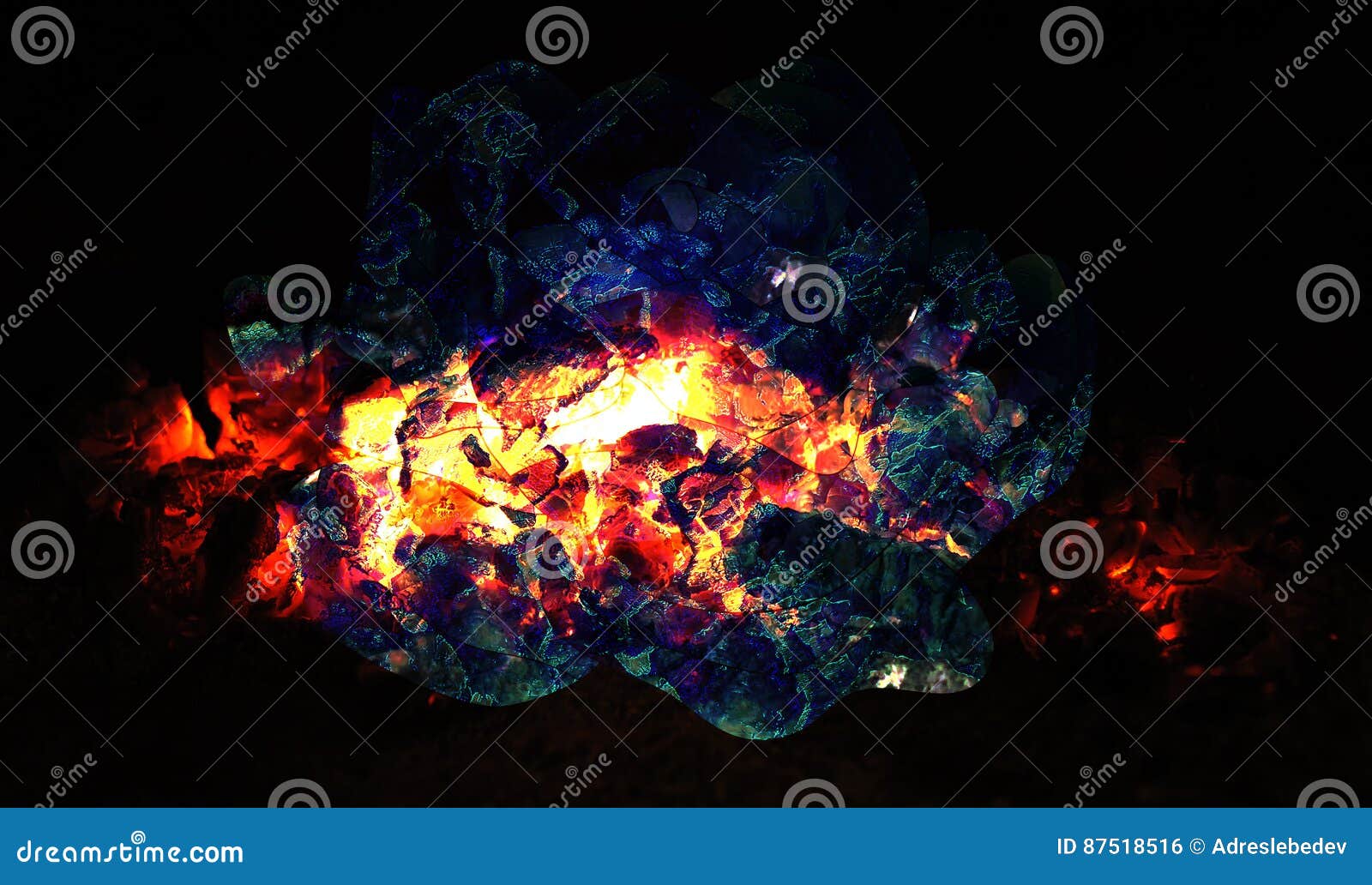 Collage of flower of flame stock illustration. Illustration of campfire ...
