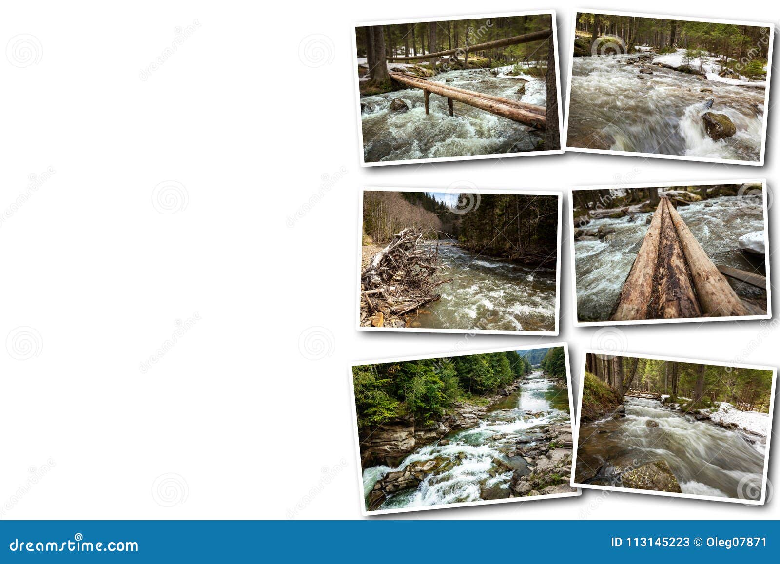 Collage Flows a Fast Mountain River Stock Image - Image of stone ...