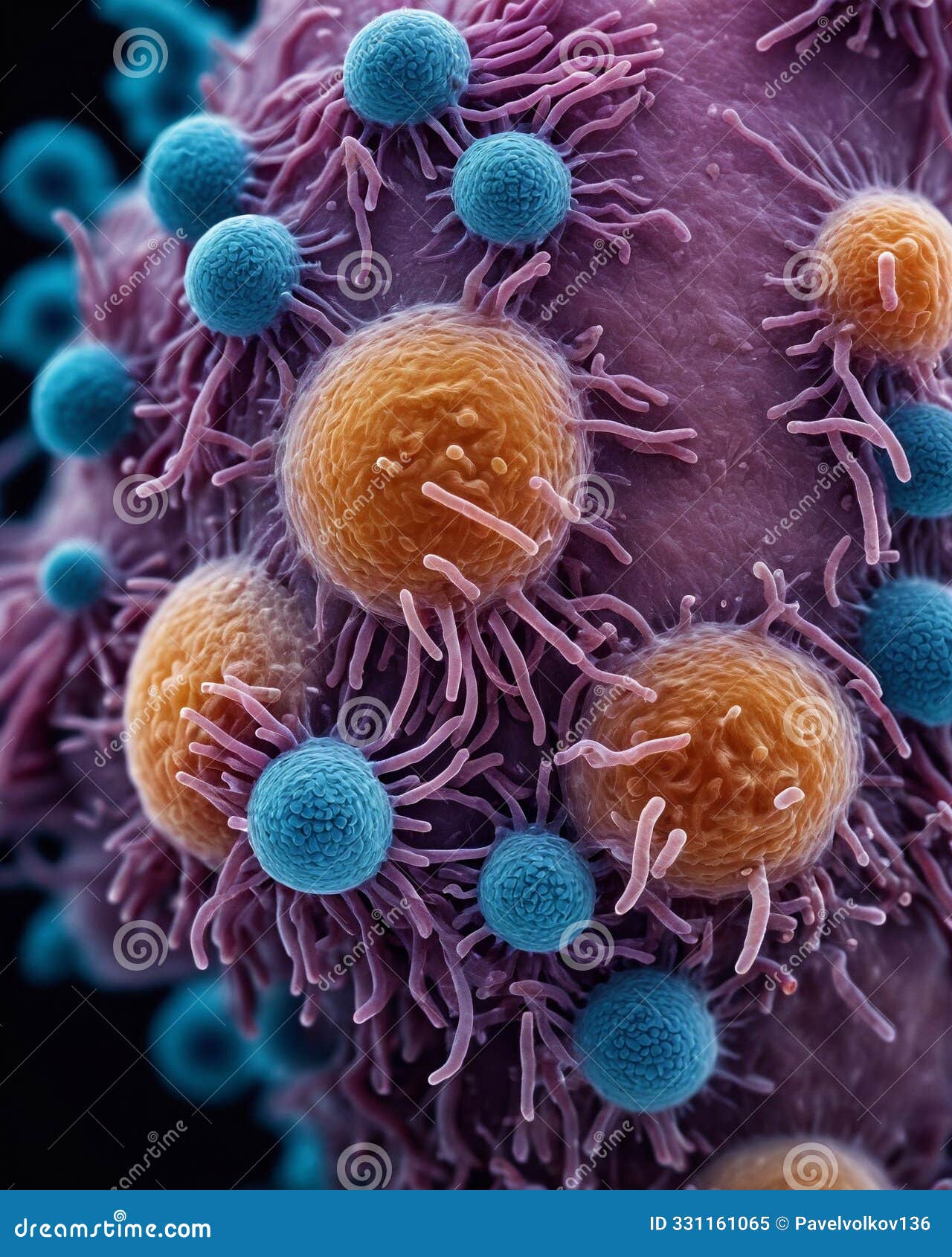 Collage of Flu COVID-19 Virus Cells in Blood Under the Microscope ...