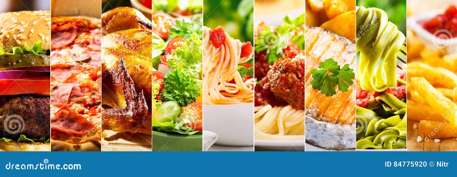 Collage of food products stock photo. Image of pizza - 84775920