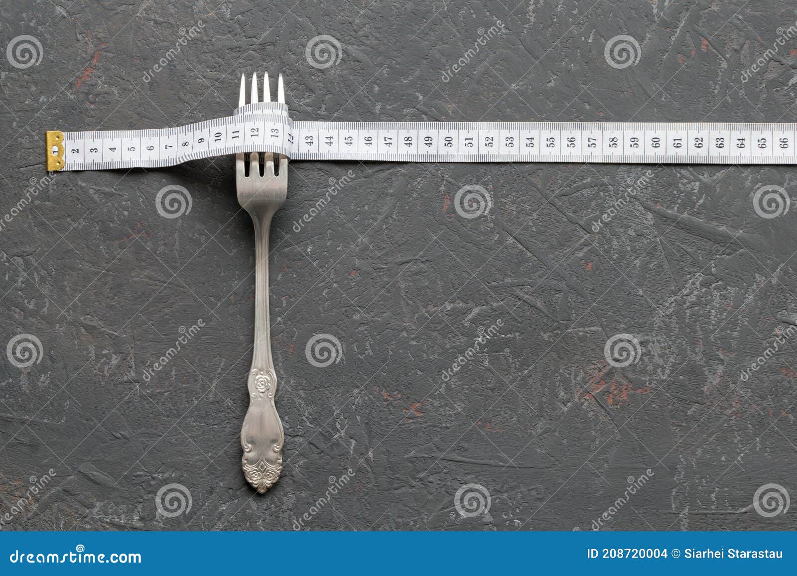 A Collage of a Fork and a Measuring Device Stock Photo - Image of meter ...