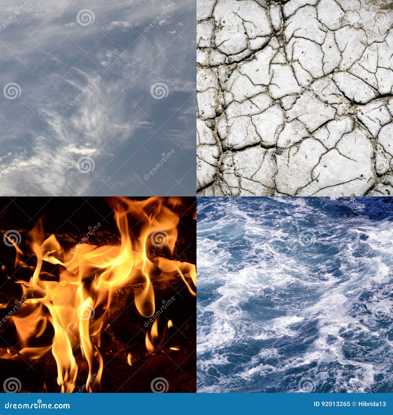 Collage of the Four Elements from Nature Stock Image - Image of ...