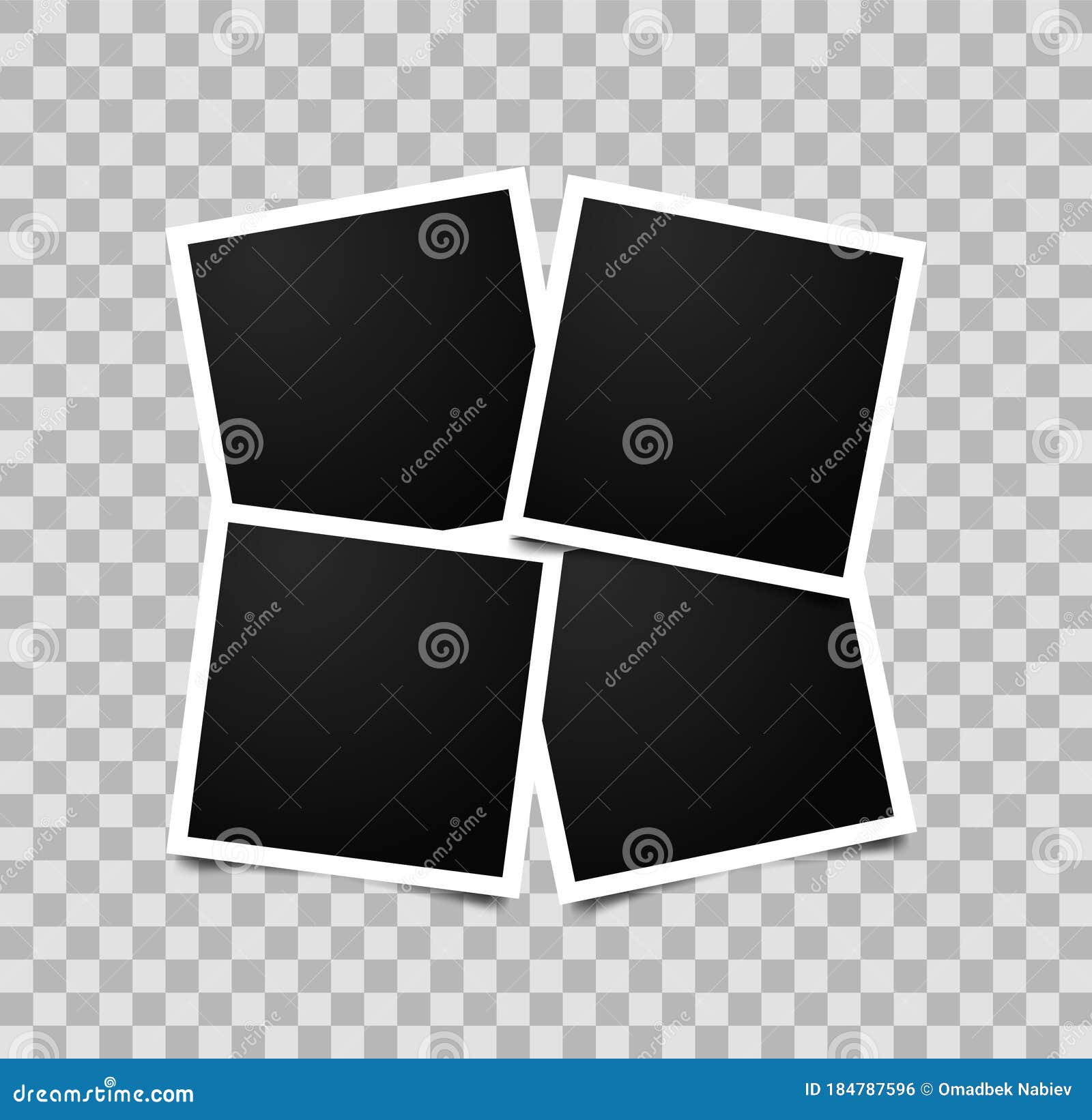 Collage of Four Empty Photo Frames Stock Vector - Illustration of space ...