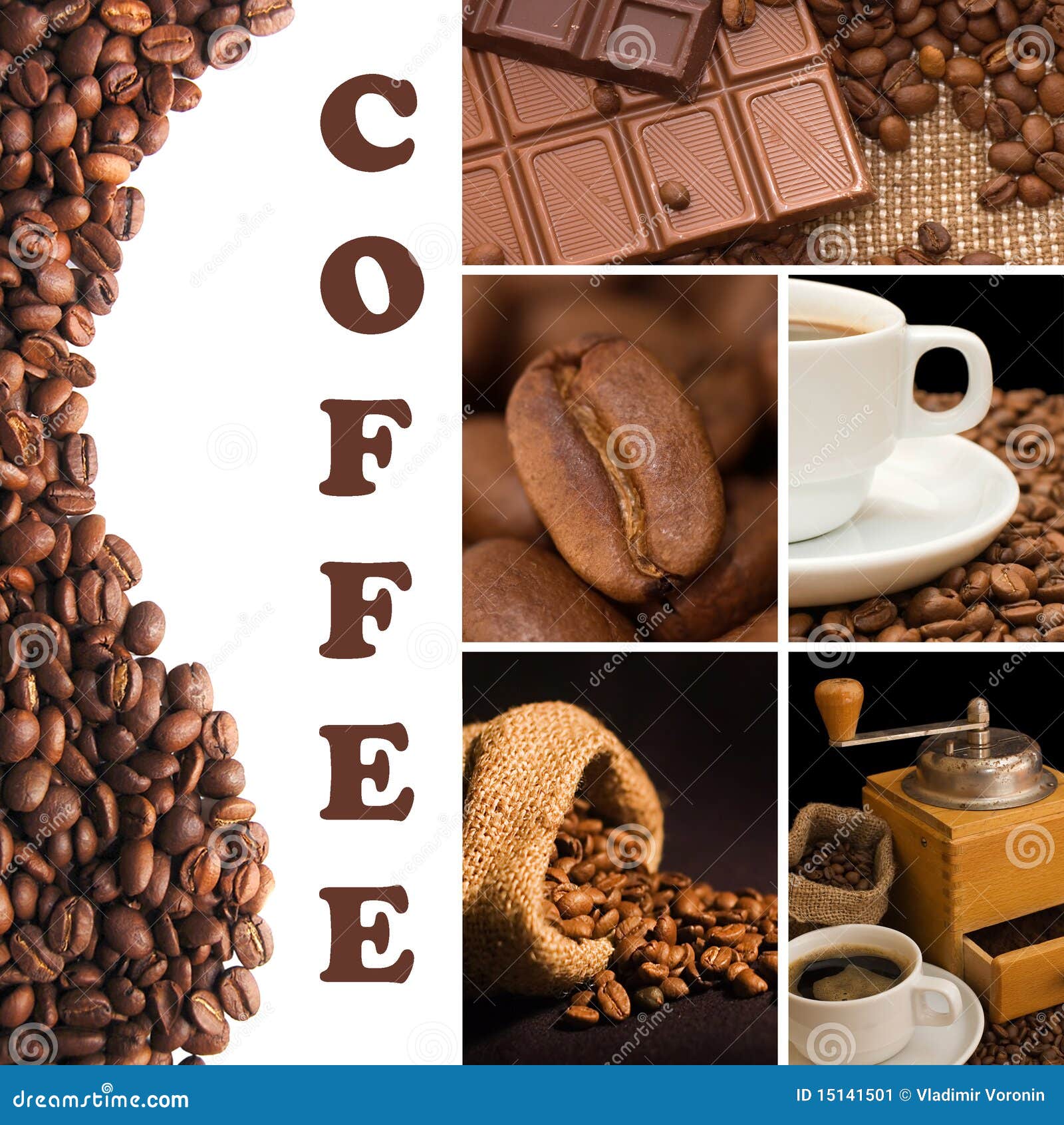 Collage from Fragrant Coffee Stock Image - Image of crop, object: 15141501