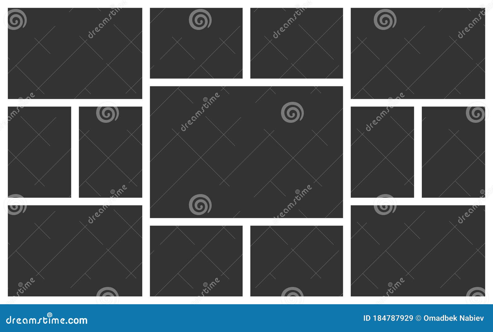 Collage Frames Layout for Photo Stock Vector - Illustration of blank ...