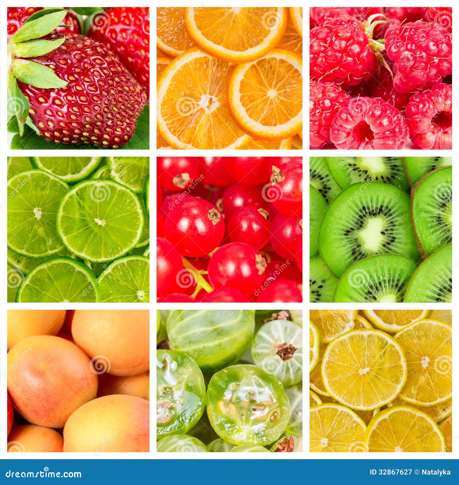 Collage of fresh fruits stock image. Image of yellow - 32867627