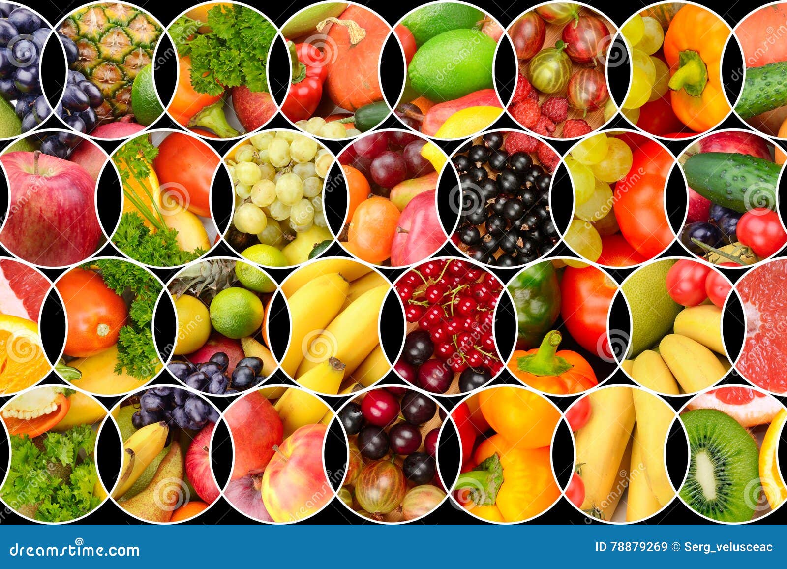 Collage of Fresh Fruits and Vegetables. Stock Image - Image of apple ...