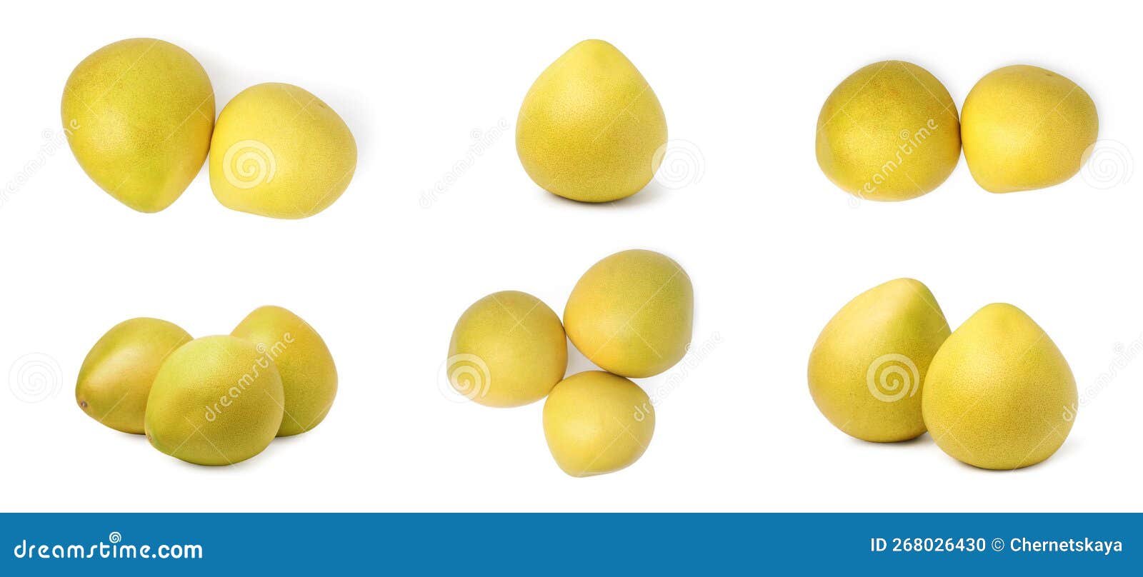 Collage with Fresh Pomelo Fruits on White Background Stock Photo ...