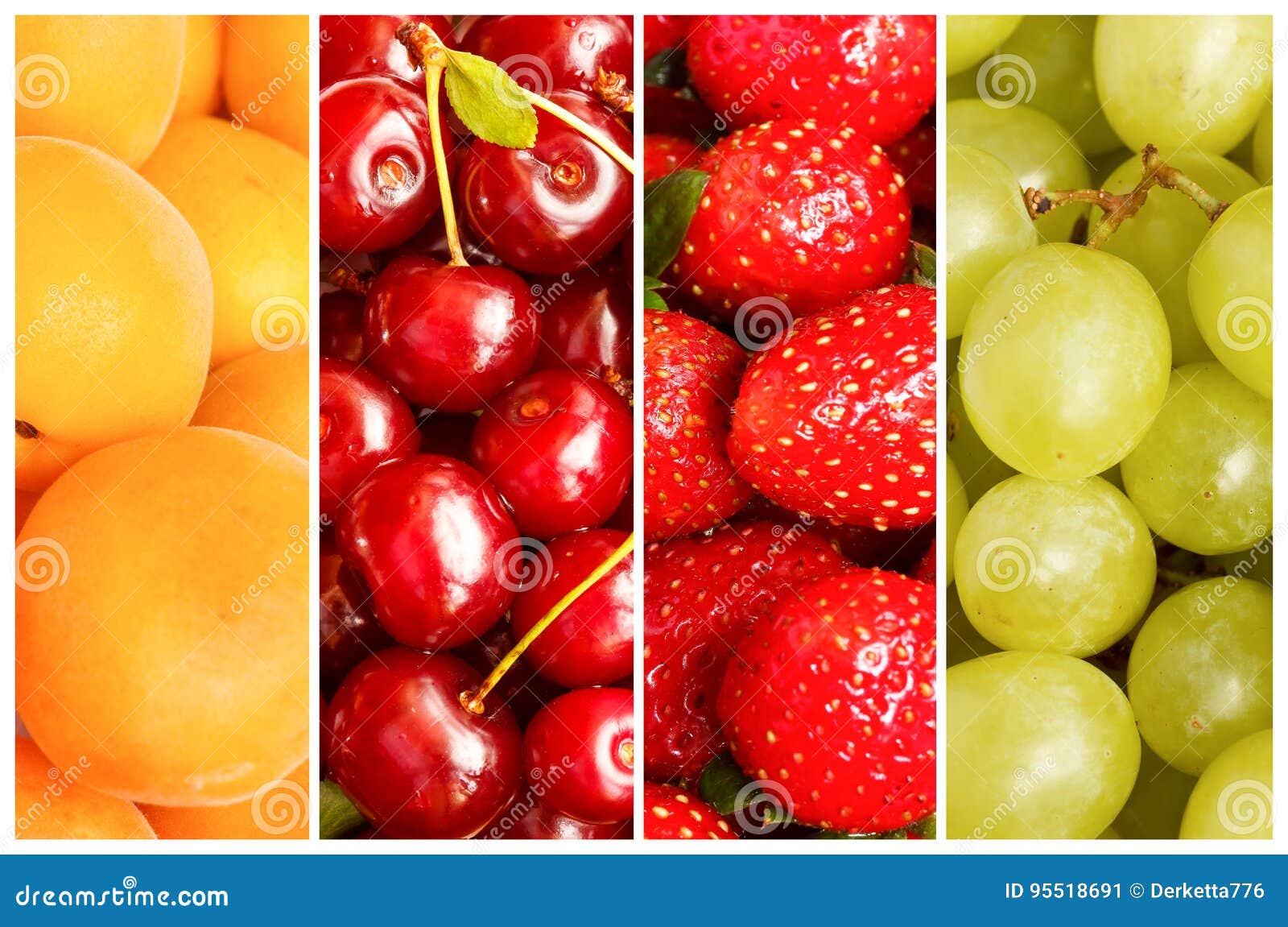 Collage of Fresh Summer Fruit in the Form of Vertical Stripes Stock ...
