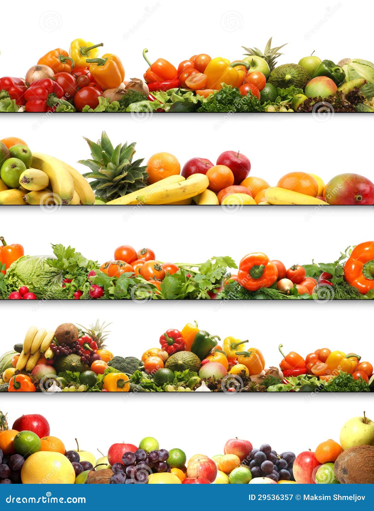 A Collage Of Fresh And Tasty Fruits And Vegetables Stock Image ...