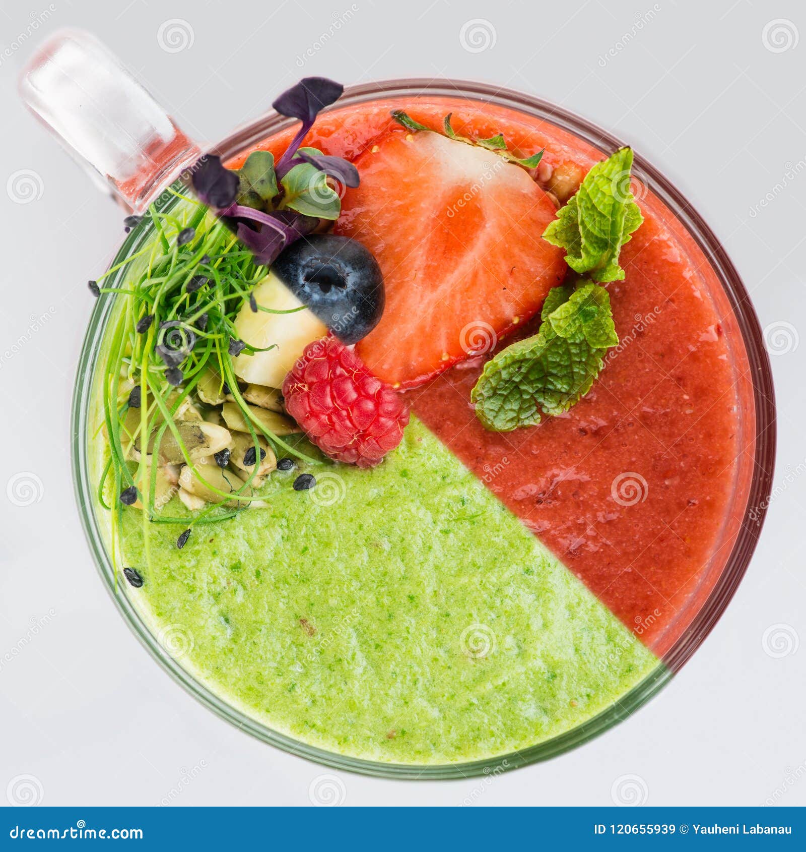 Collage Fruit Smoothie in a Cup Top View Stock Image - Image of sweet ...