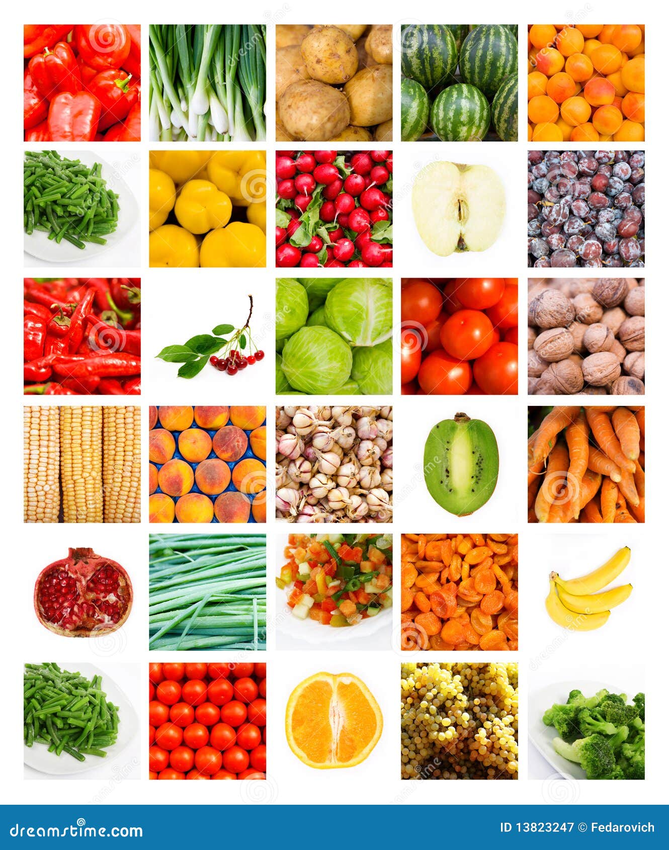Collage of Fruits and Vegetables Stock Image - Image of food, banana ...