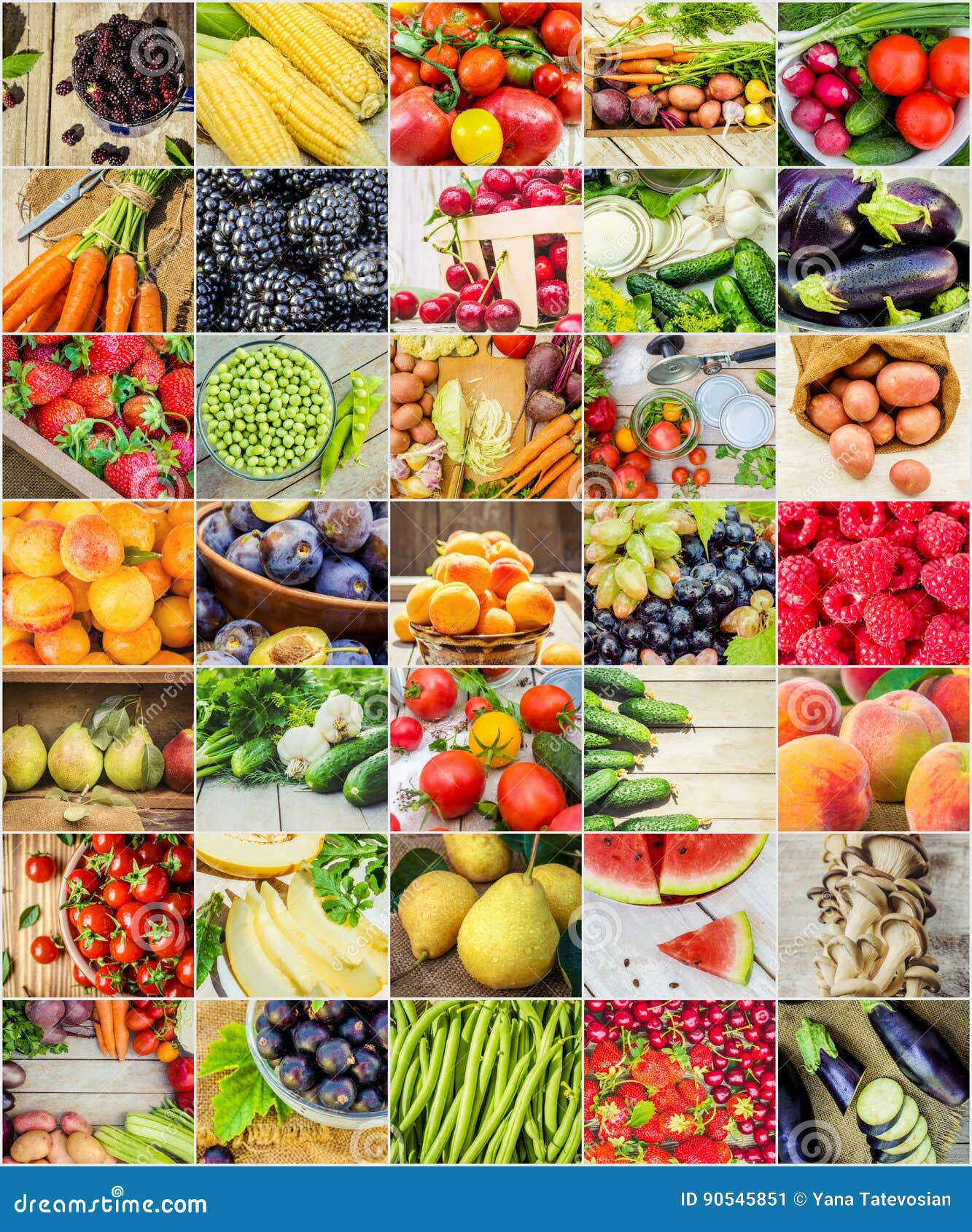 Collage of Fruits and Vegetables in One Photo. Stock Image - Image of ...