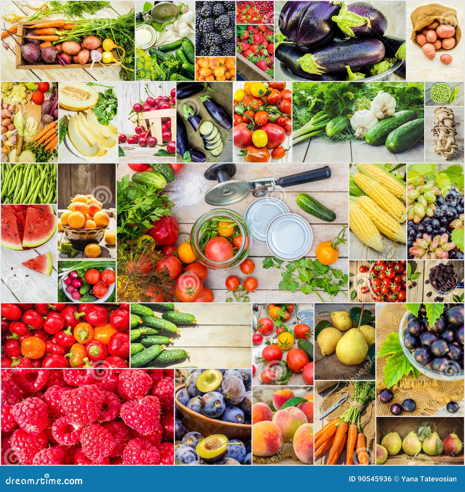 Collage of Fruits and Vegetables in One Photo. Stock Photo - Image of ...
