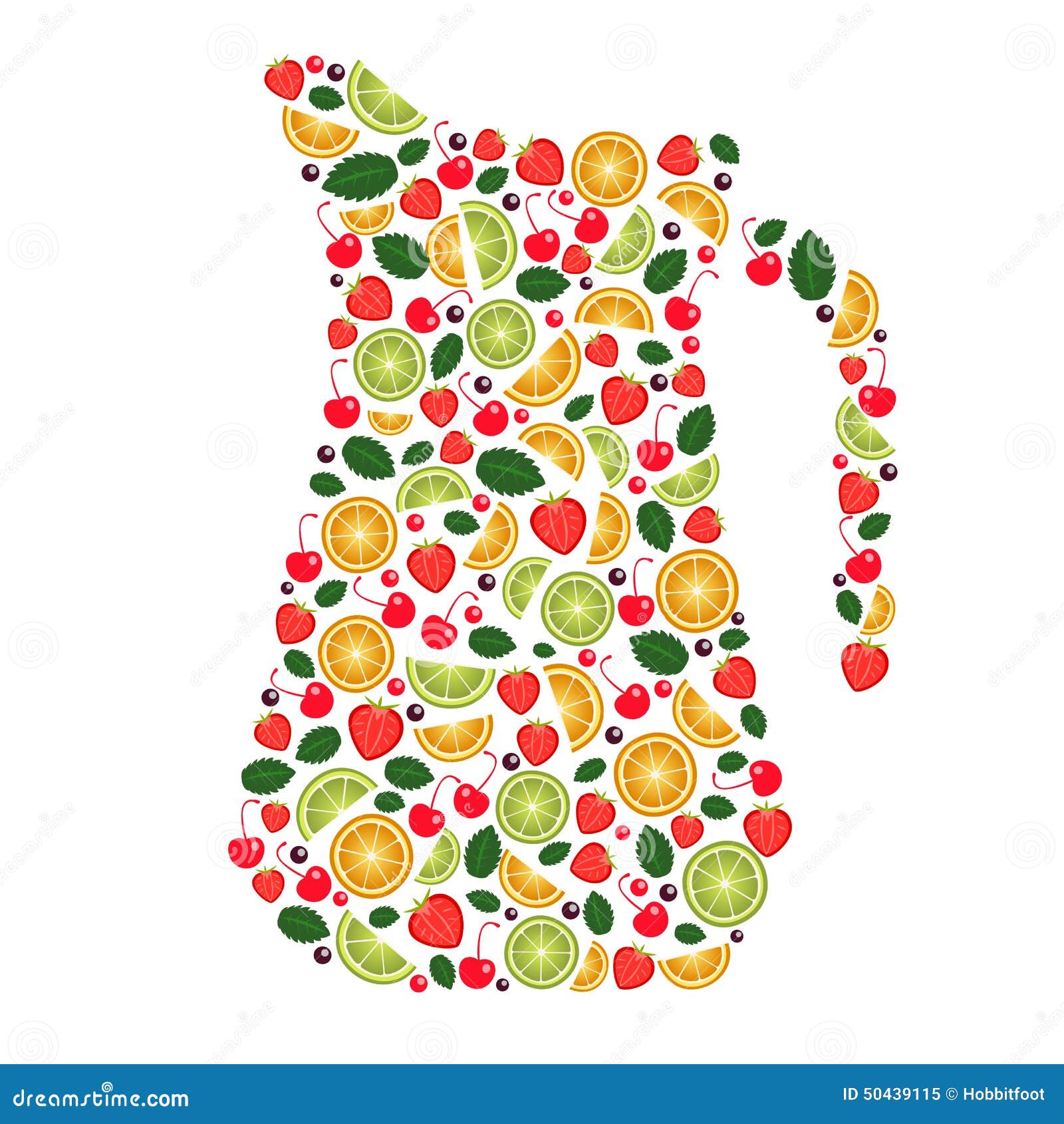 Collage of Fruits Views Pitcher Stock Vector - Illustration of colored ...