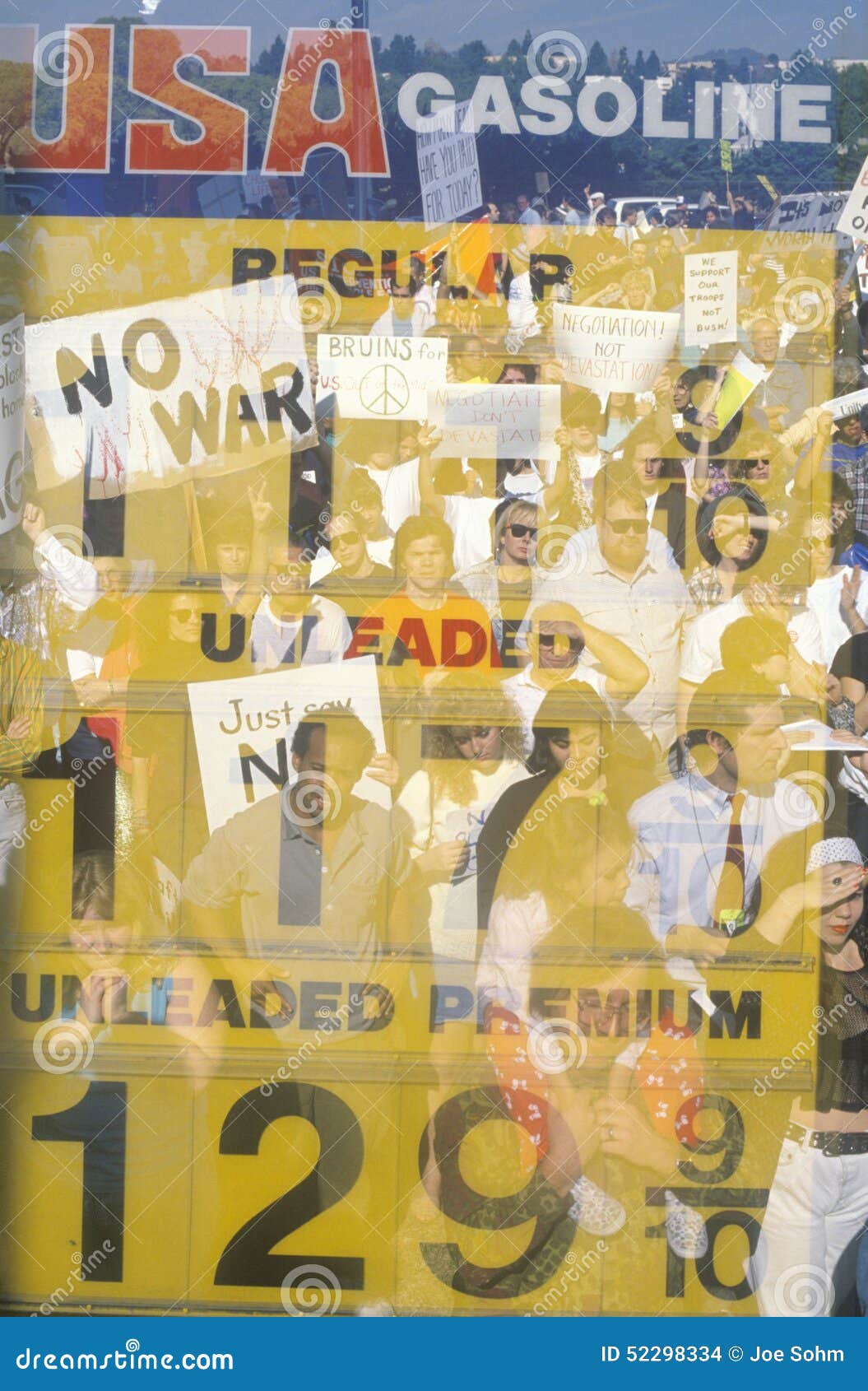 Collage of Gasoline Prices and Protest Signs Editorial Stock Image ...
