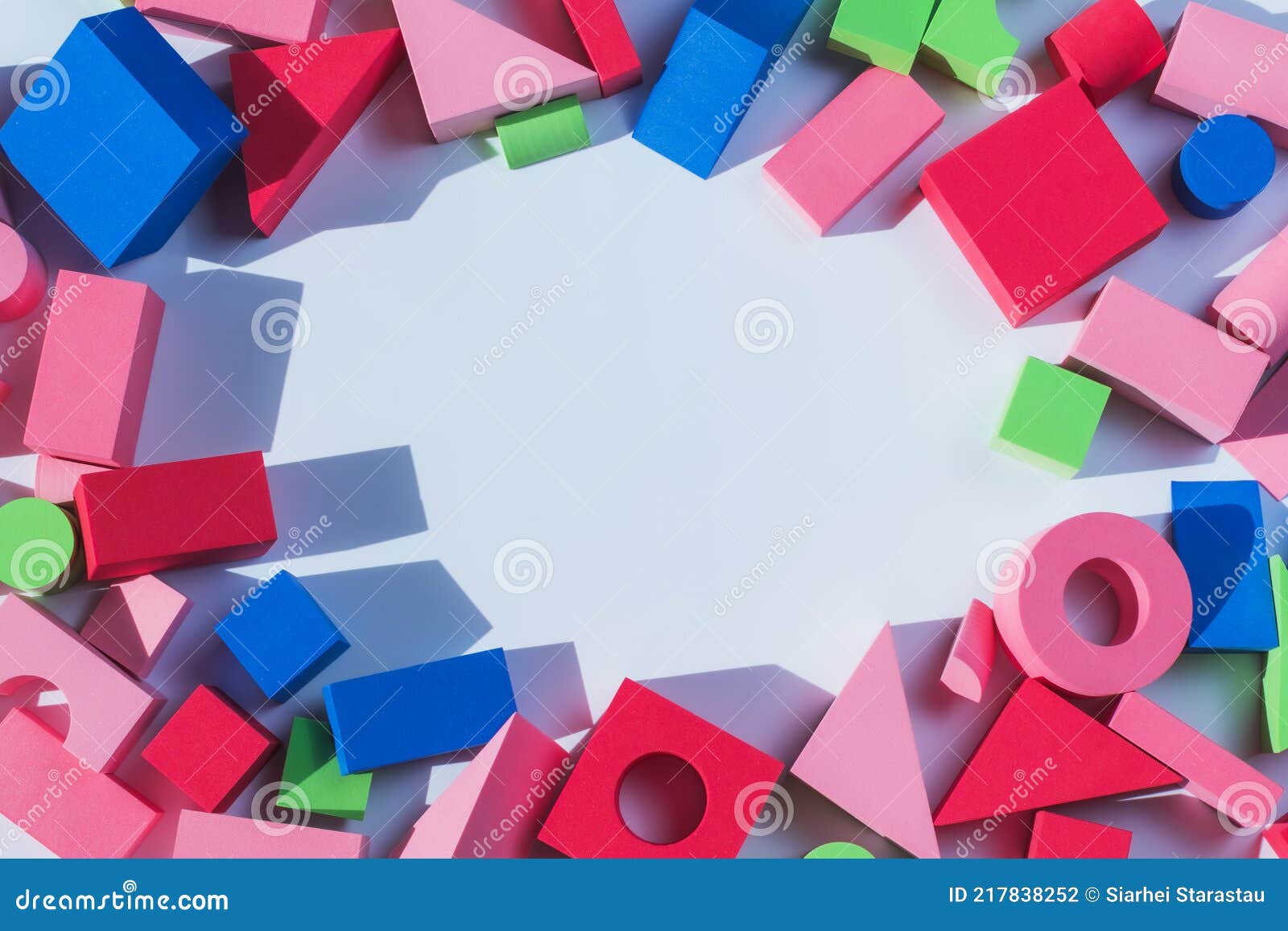 Collage of Geometric Shapes Made of Foam Rubber Stock Photo - Image of ...