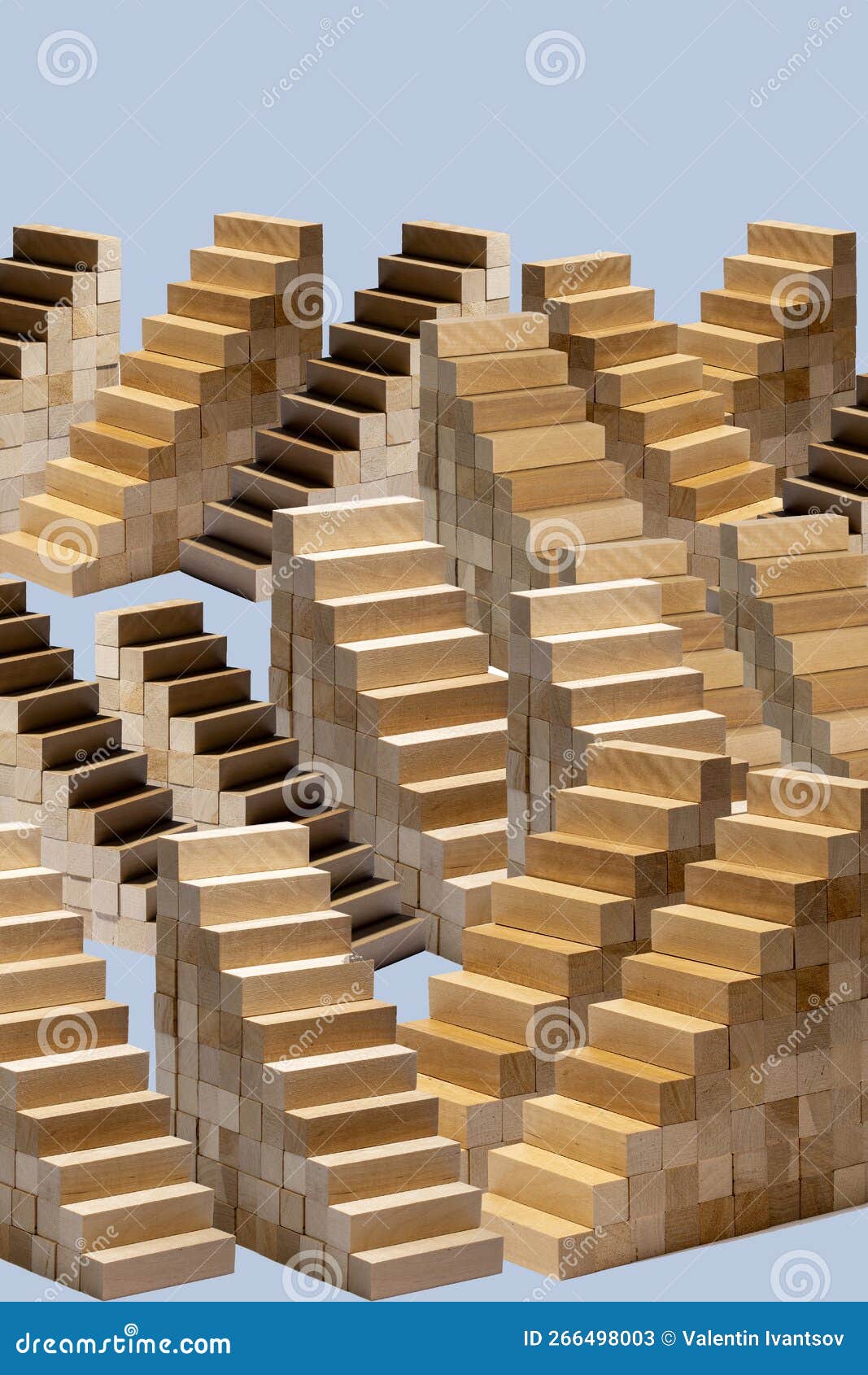 Collage with Geometric Shapes Made of Wooden Bars Stock Image - Image ...