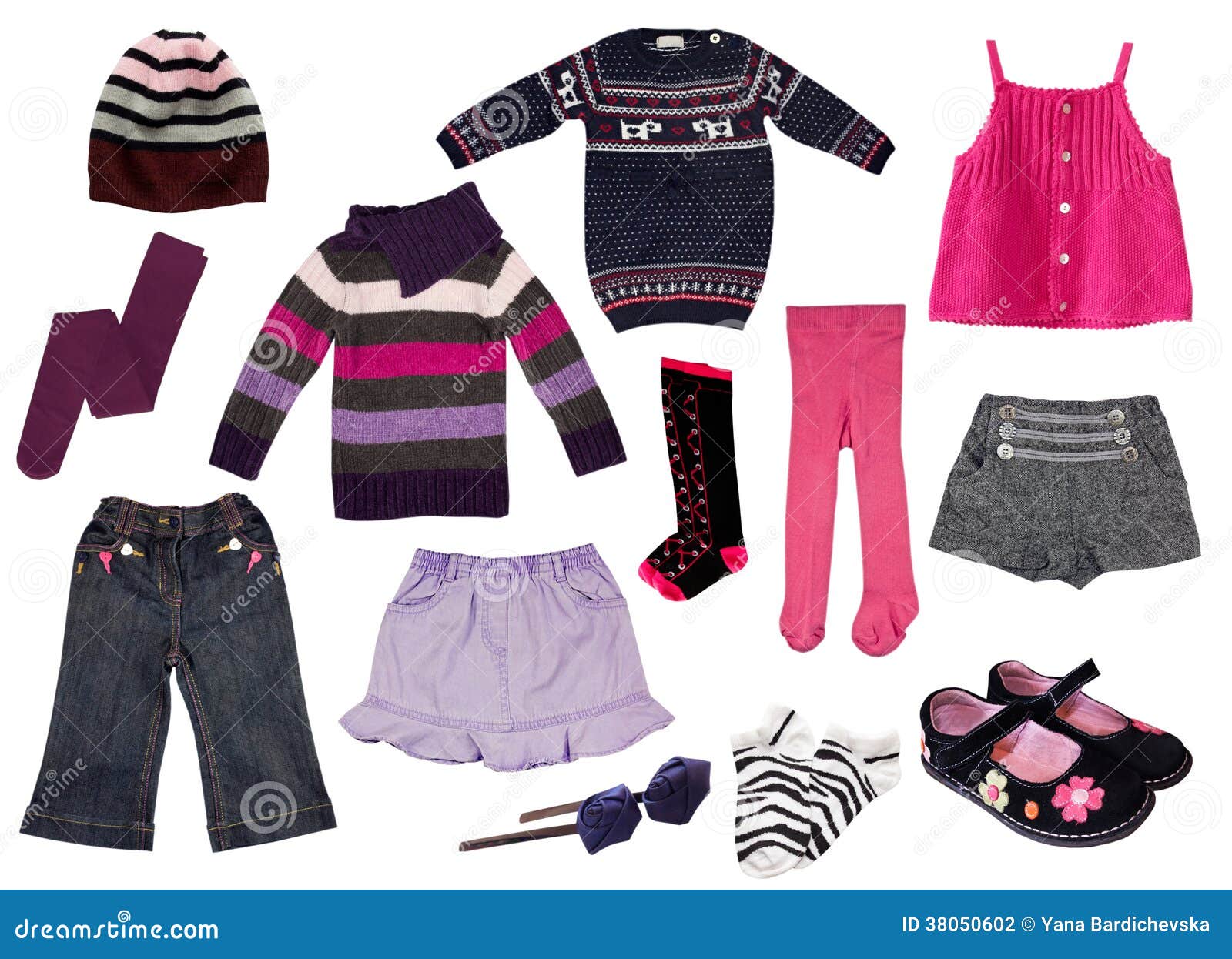 Collage of girl clothing. stock photo. Image of clothing - 38050602