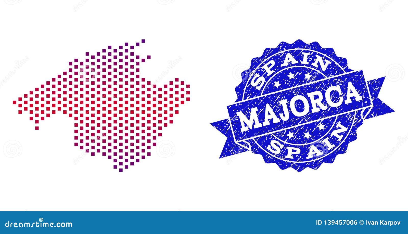 Majorca Dotted Map Set. Cartoon Vector | CartoonDealer.com #231946631