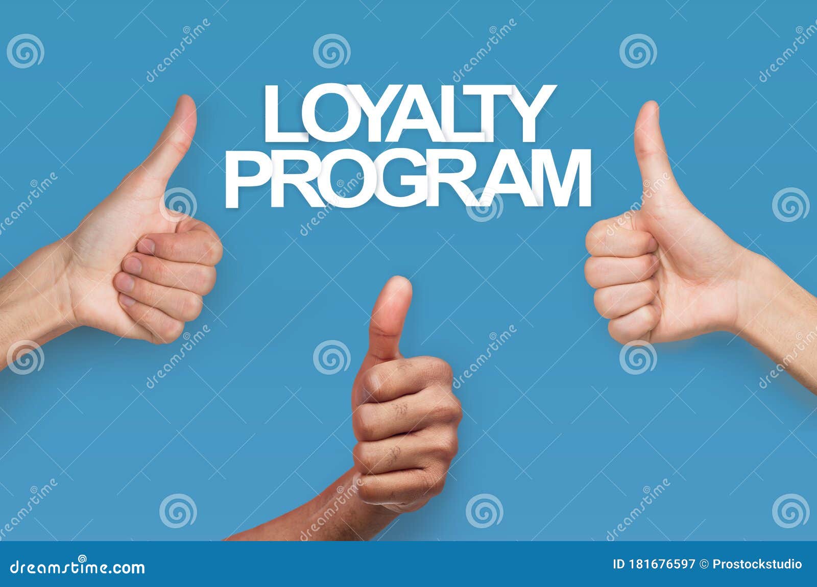 Collage with Grateful Clients Showing Thumbs Up and Words LOYALTY ...