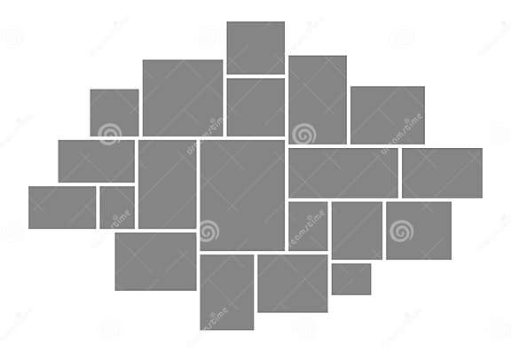 Collage Grid Mood Board Photo Mosaic Photomontage Vector Illustration