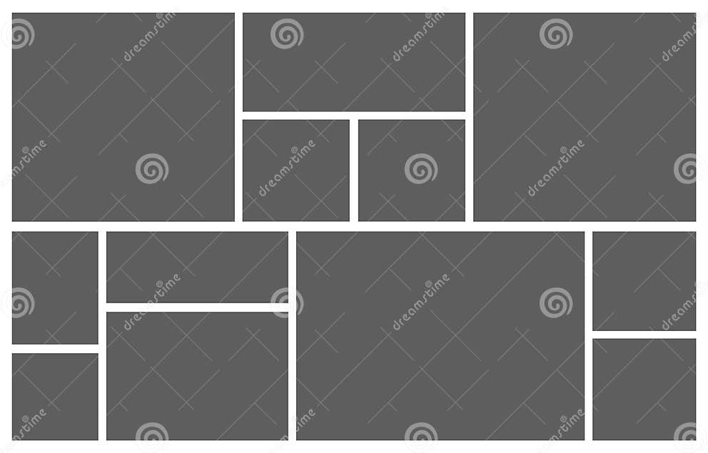 Collage Grid Mood Board Photo Mosaic Stock Vector Illustration Of