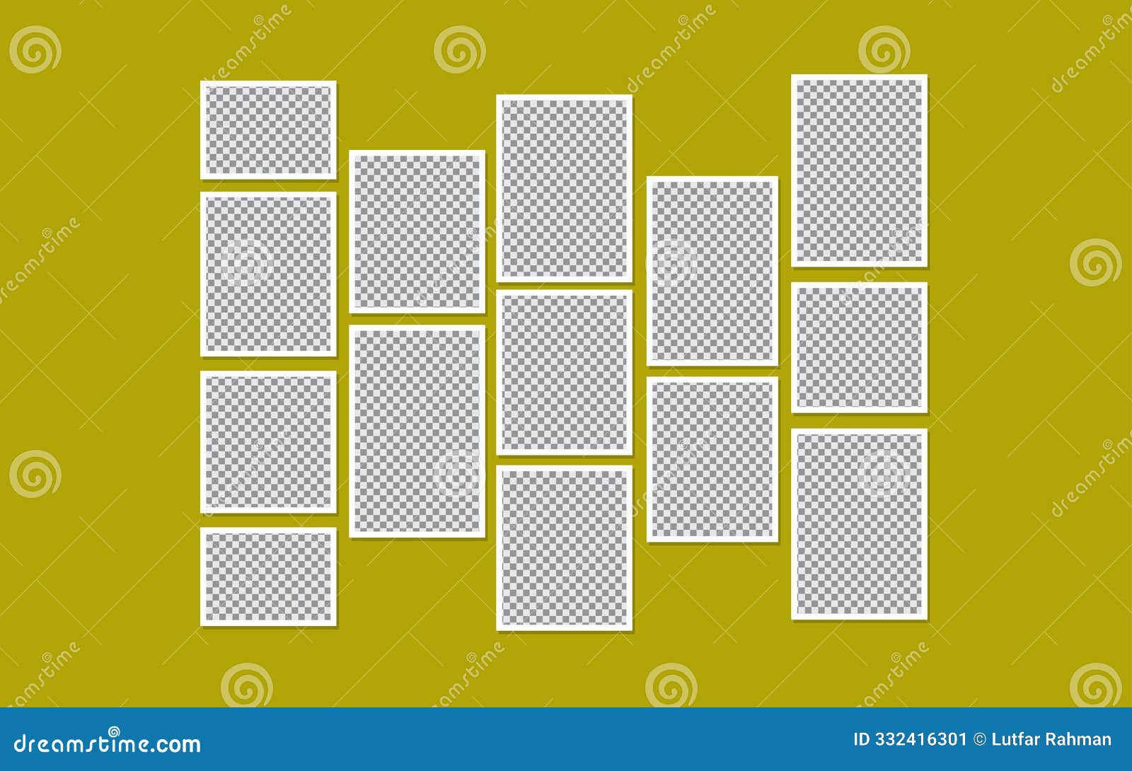 Collage Grid Photo Effect Photo Frames Background Stock Illustration ...