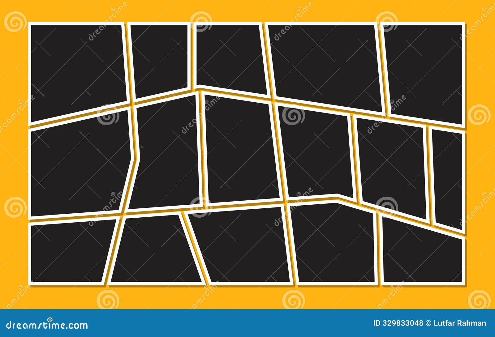 Collage Grid Photo Effect Vector Art Stock Illustration - Illustration ...