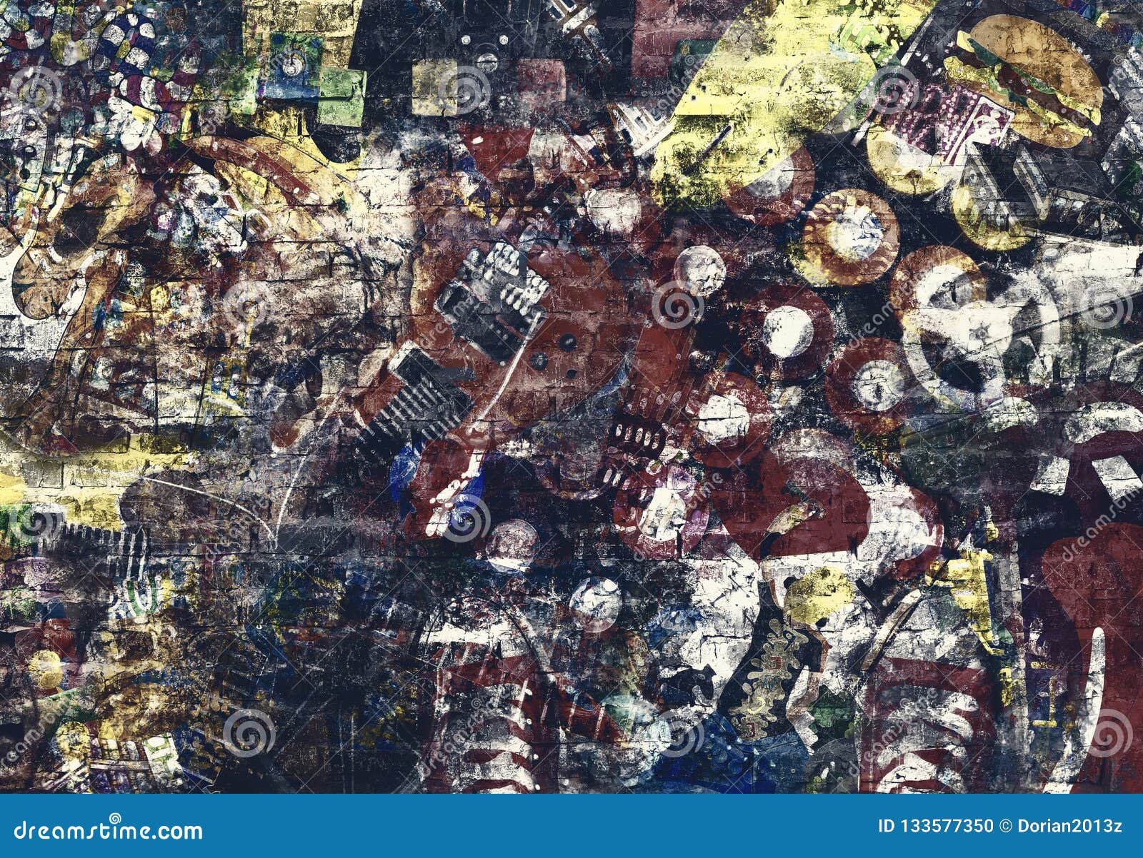 Collage in grunge style stock illustration. Illustration of smear ...