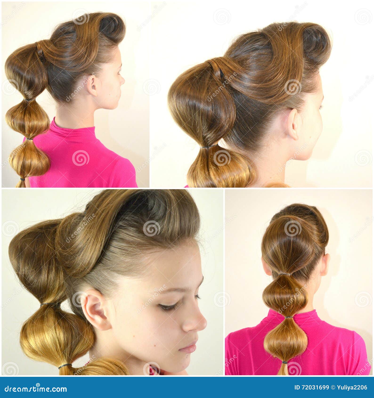 Collage - hairstyle stock image. Image of braids, evening - 72031699