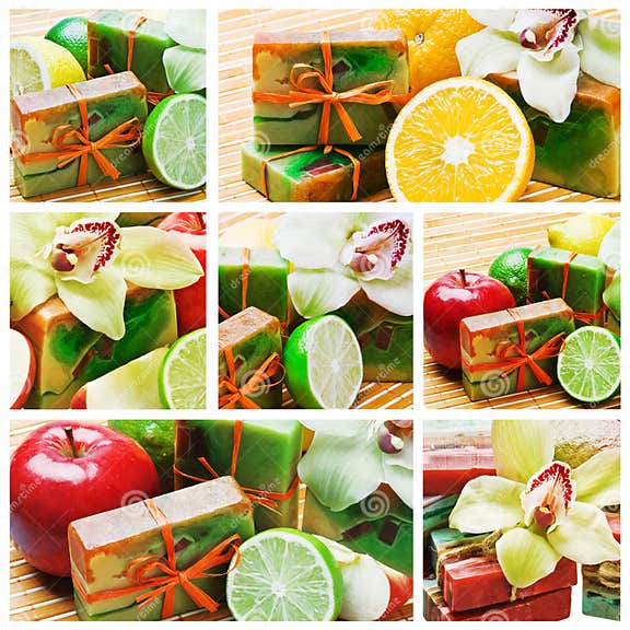 Collage handmade soap stock photo. Image of color, clear - 19844826