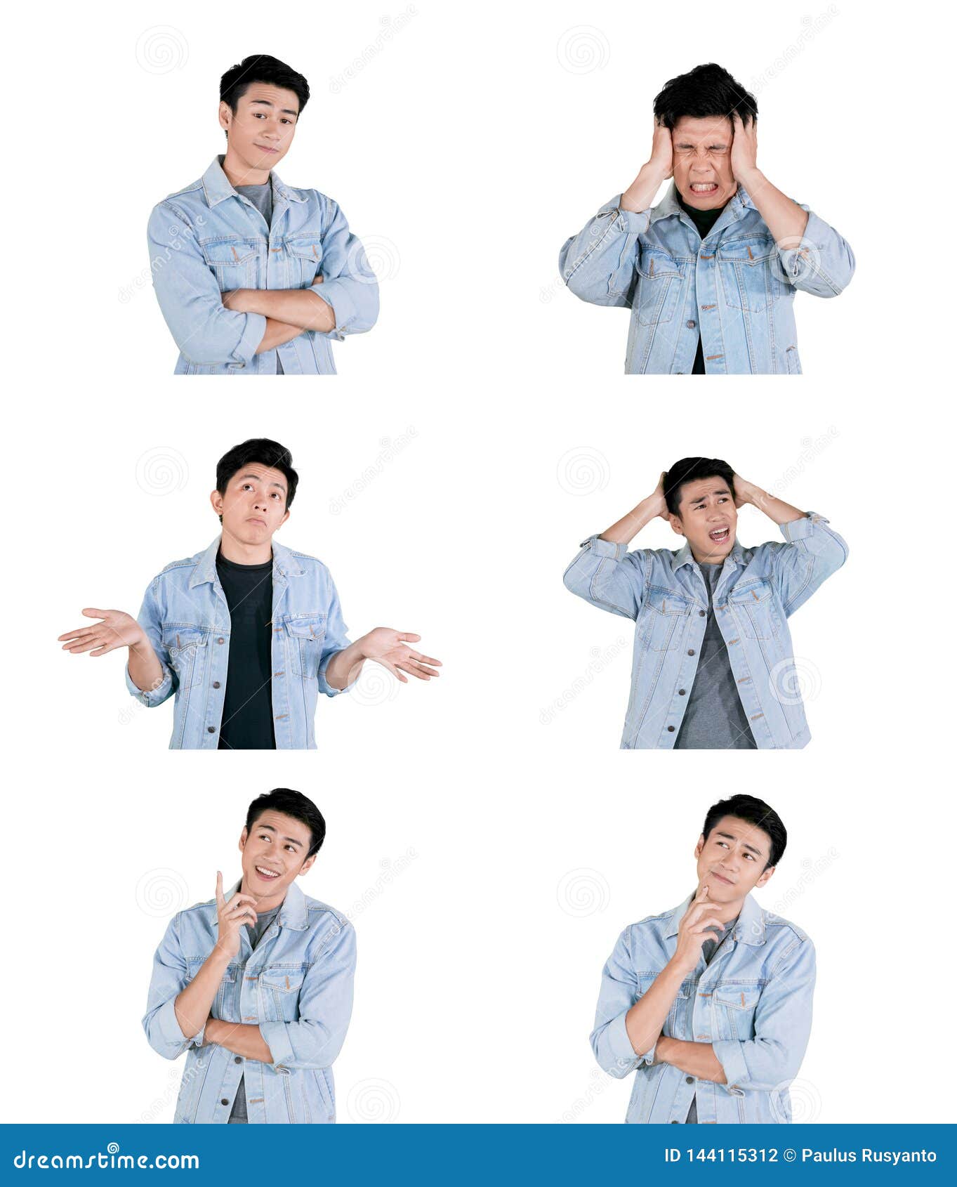 Collage of Handsome Man with Various Expressions Stock Photo - Image of ...