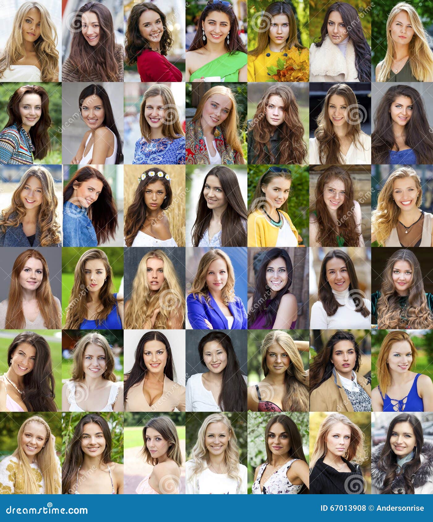 Collage, Happy young women stock photo. Image of elderly - 67013908