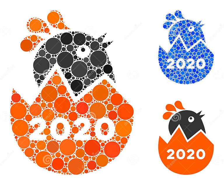Rounded Dot 2020 Hatch Chick Icon Mosaic Stock Illustration ...
